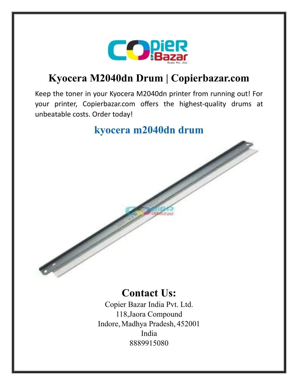 PPT - Kyocera M2040dn Drum | Copierbazar.com PowerPoint Presentation ...