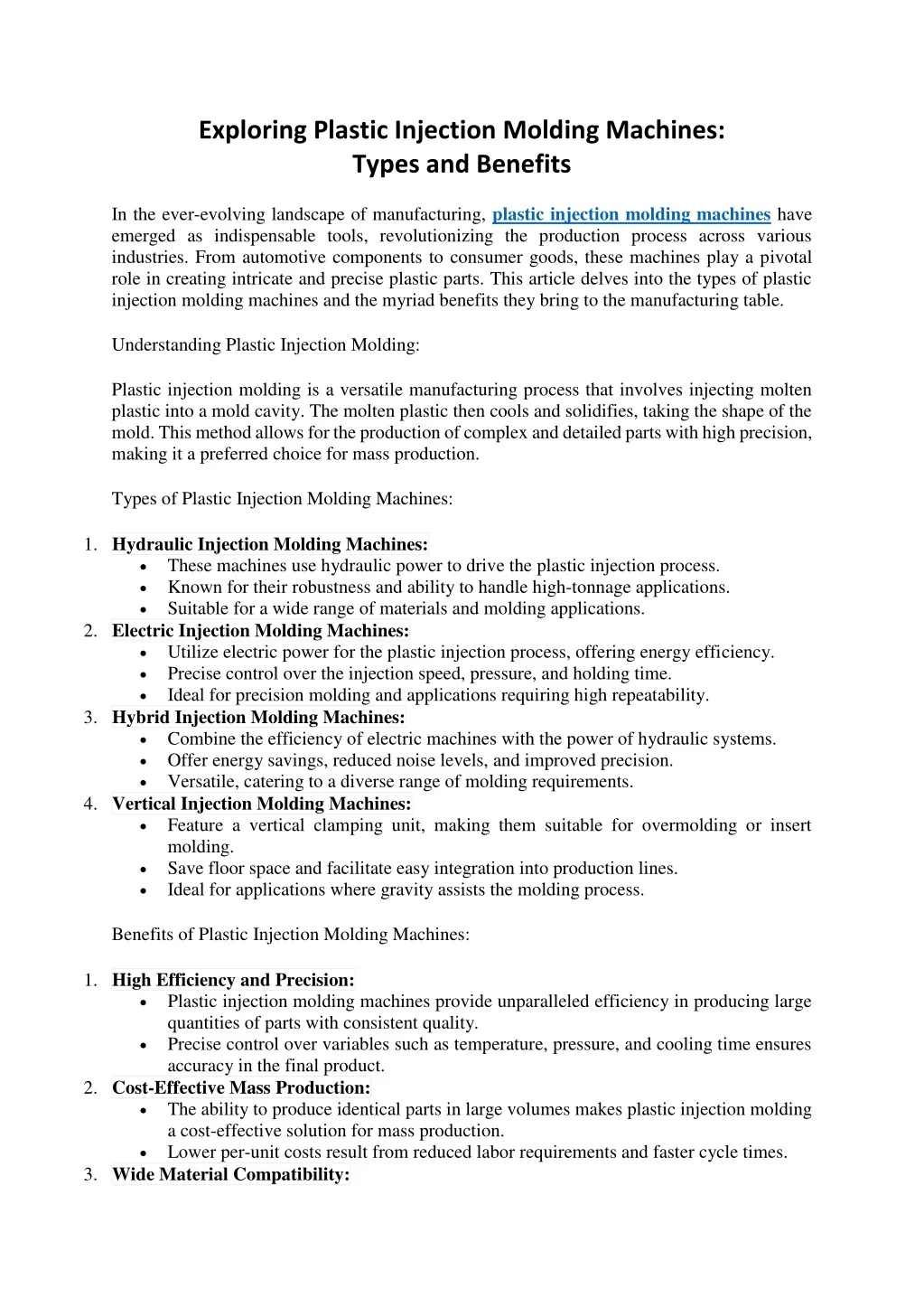 PPT - Exploring Plastic Injection Molding Machines PowerPoint ...