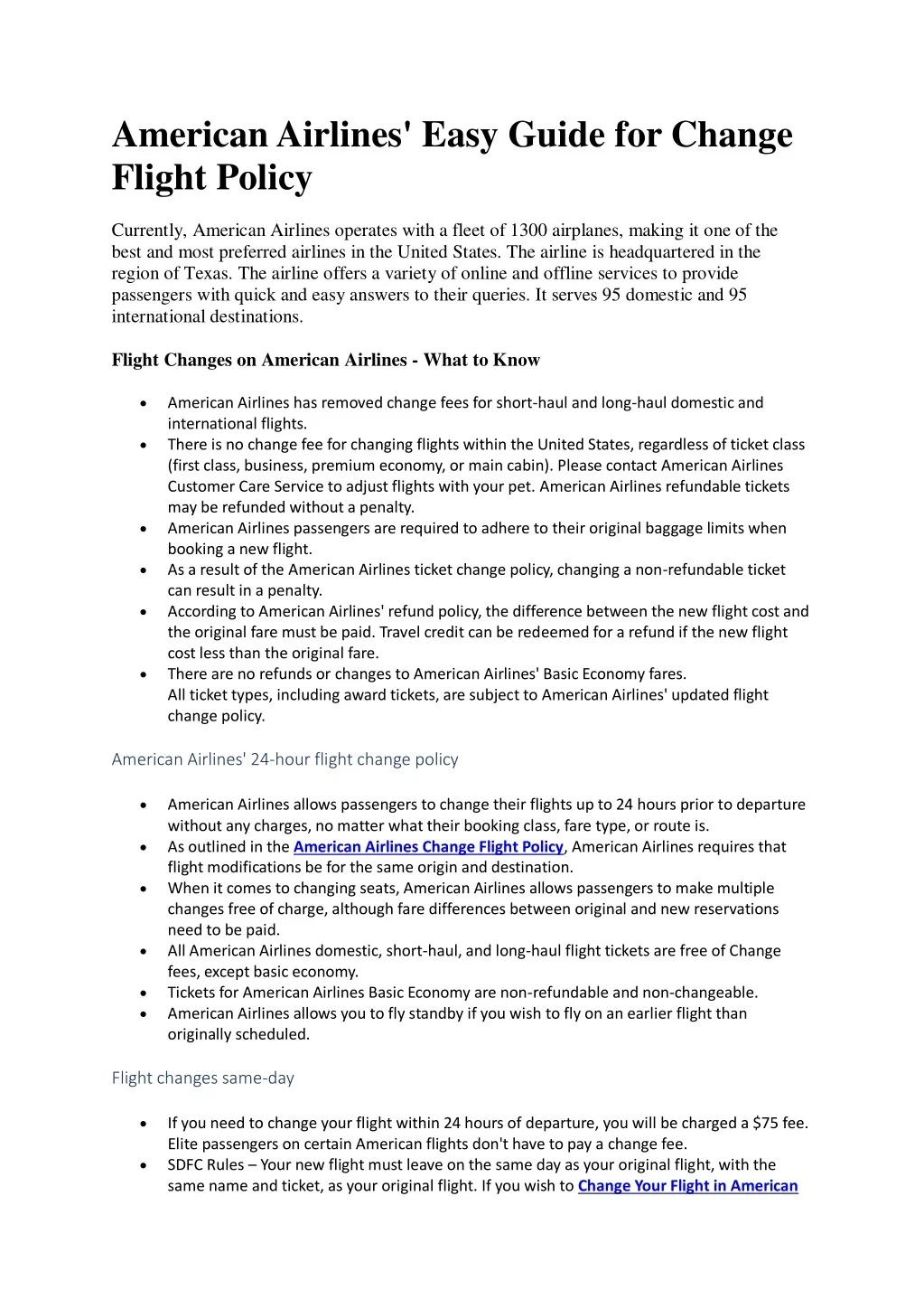 PPT - American Airlines Change Flight Policy PowerPoint Presentation ...