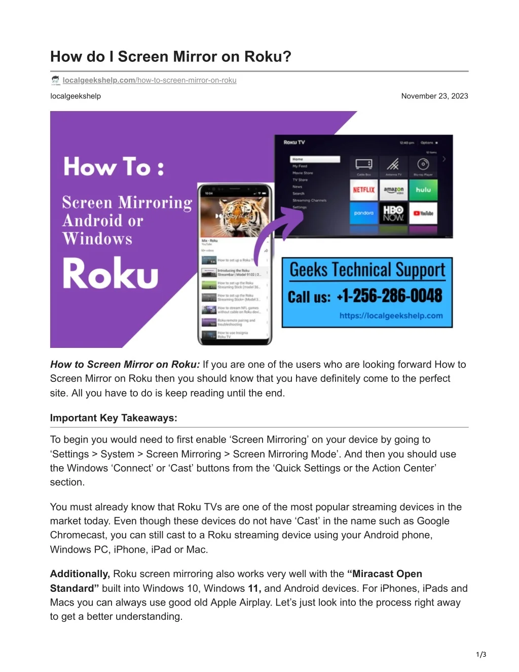PPT - How do I Screen Mirror on Roku PowerPoint Presentation, free ...