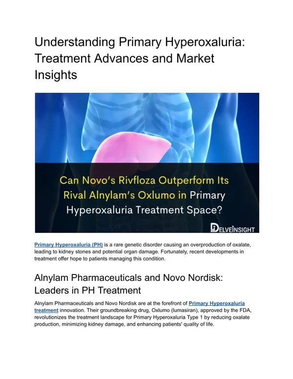 PPT - Can Novo’s Rivfloza Outperform Its Rival Alnylam’s Oxlumo in ...