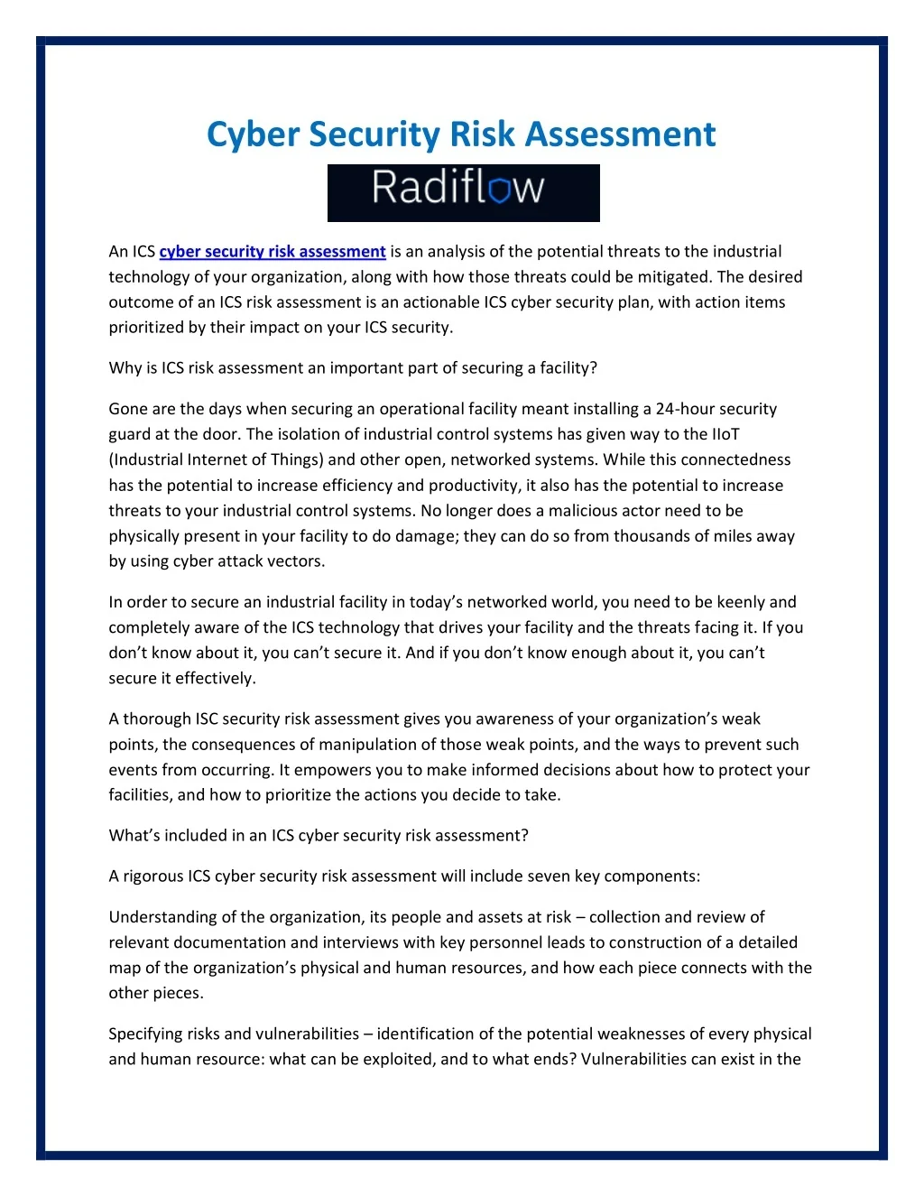 PPT - Cyber Security Risk Assessment PowerPoint Presentation, free ...