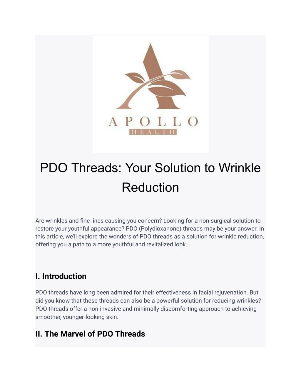 PPT - PDO Threads_ Your Solution to Wrinkle Reduction PowerPoint ...