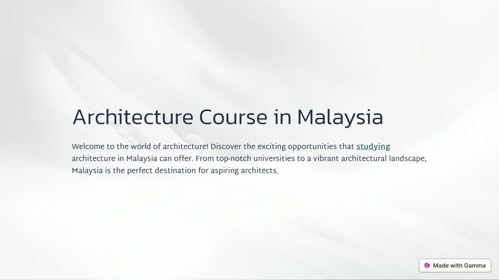 PPT - Architecture-Course-in-Malaysia-PDF PowerPoint Presentation, free ...