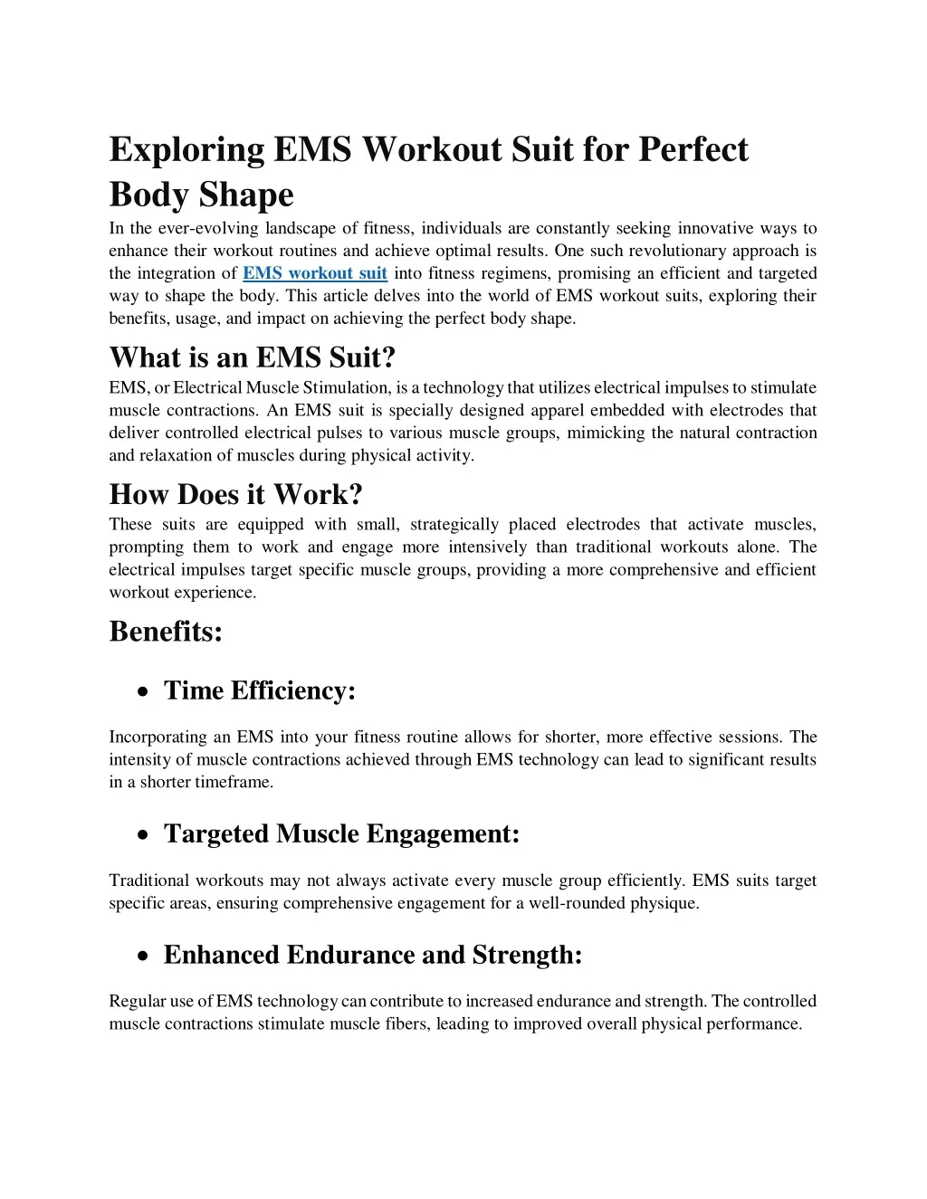 PPT - Exploring EMS Workout Suits for Perfect Body Shape PowerPoint ...