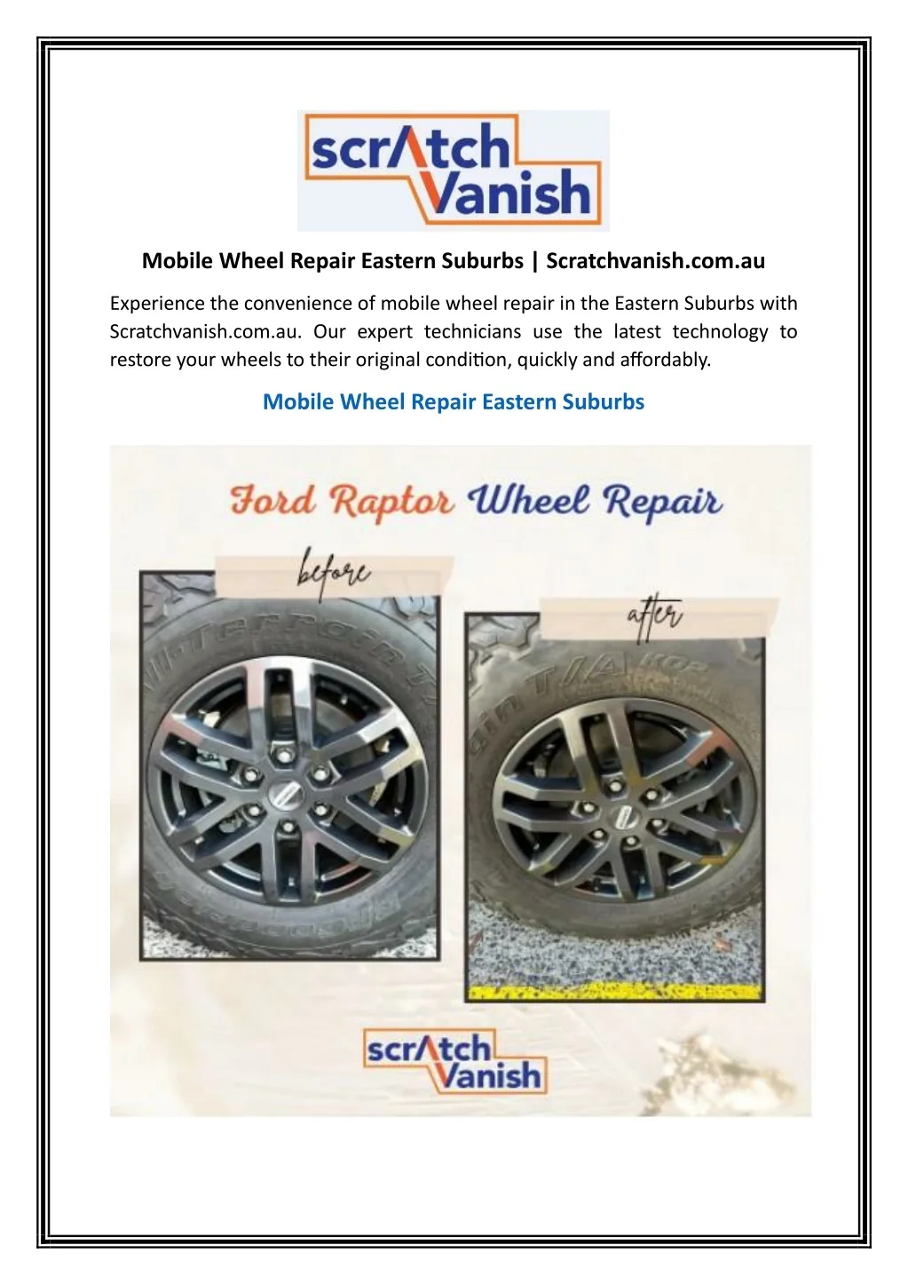 PPT - Mobile Wheel Repair Eastern Suburbs PowerPoint Presentation, free ...
