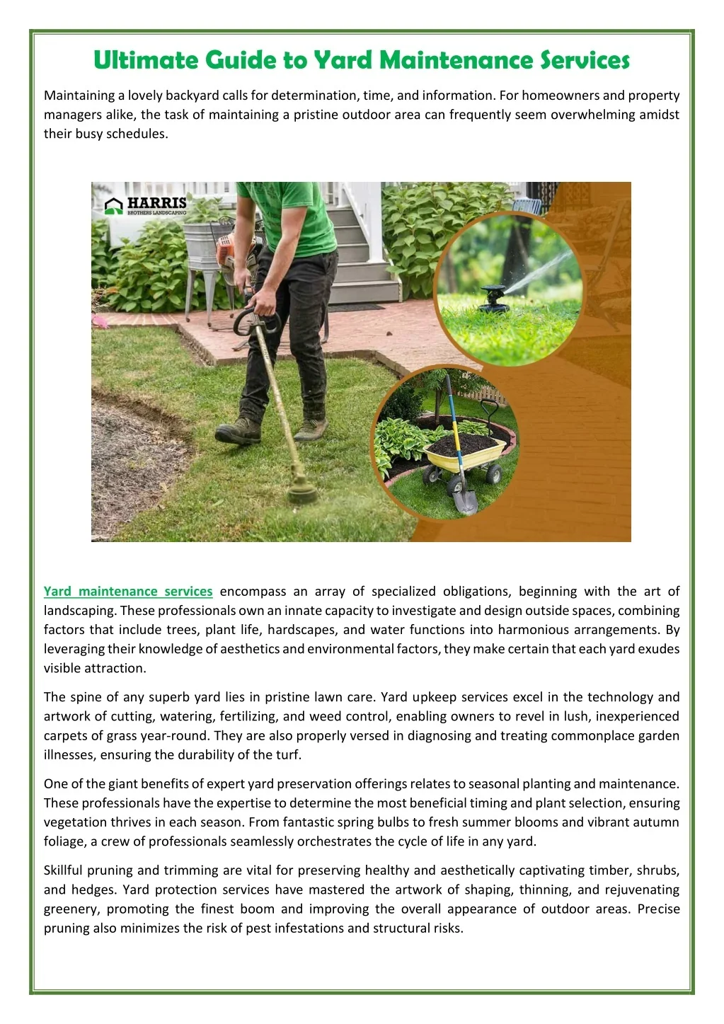 PPT - Ultimate Guide to Yard Maintenance Services PowerPoint ...