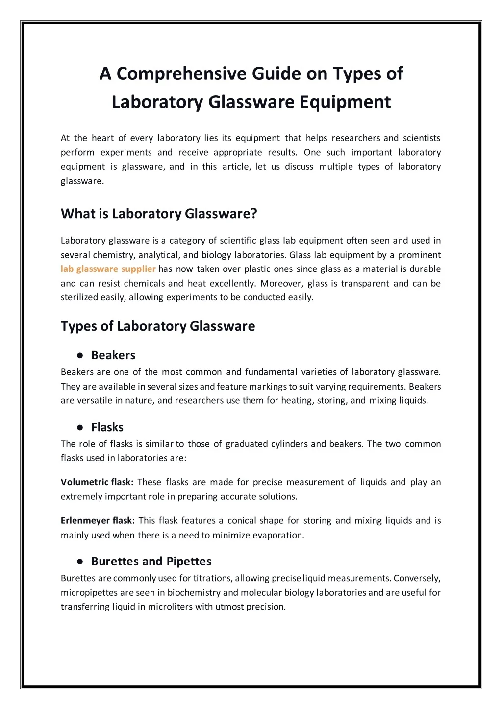 PPT - A Comprehensive Guide on Types of Laboratory Glassware Equipment ...