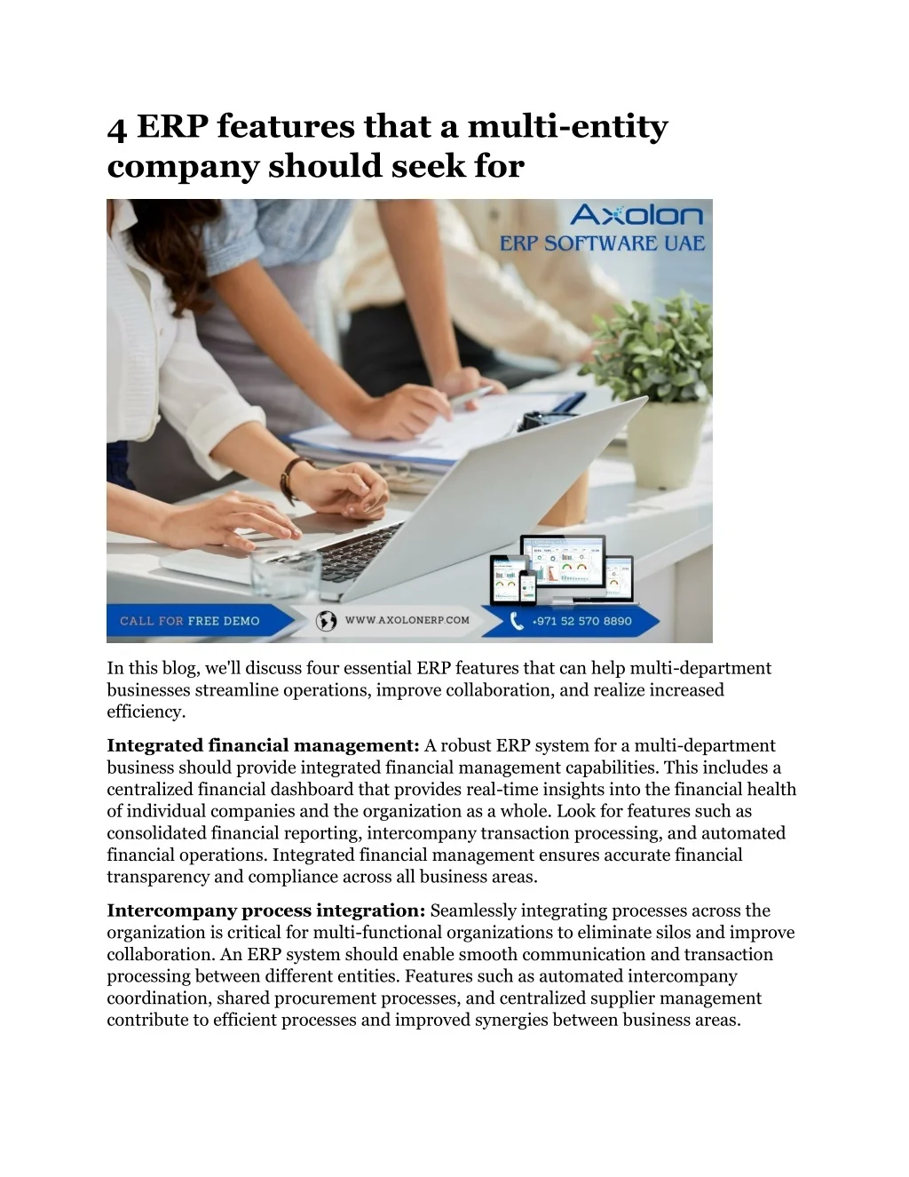 PPT - 4 ERP features that a multi-entity company should seek for ...