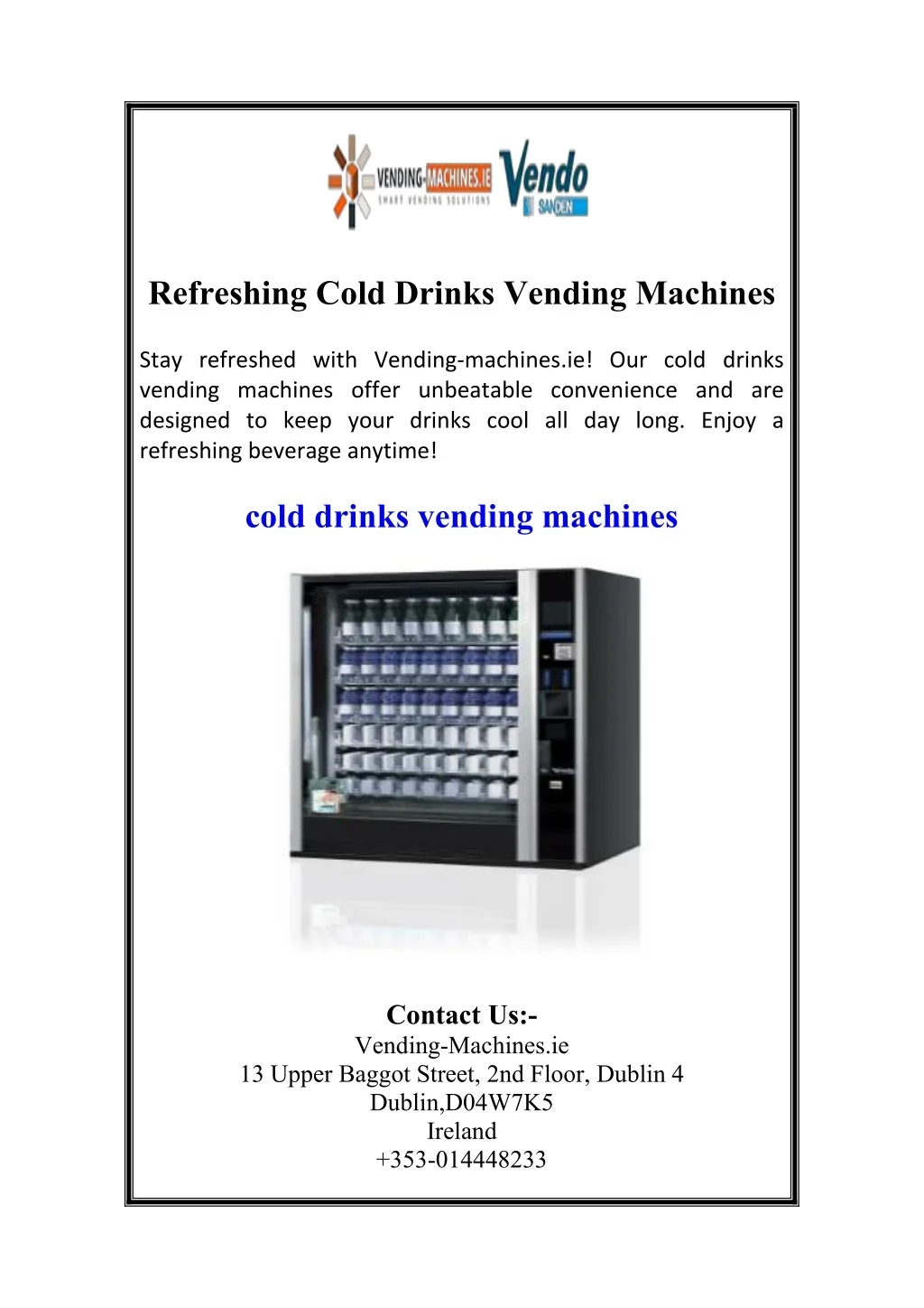 PPT - Refreshing Cold Drinks Vending Machines PowerPoint Presentation ...