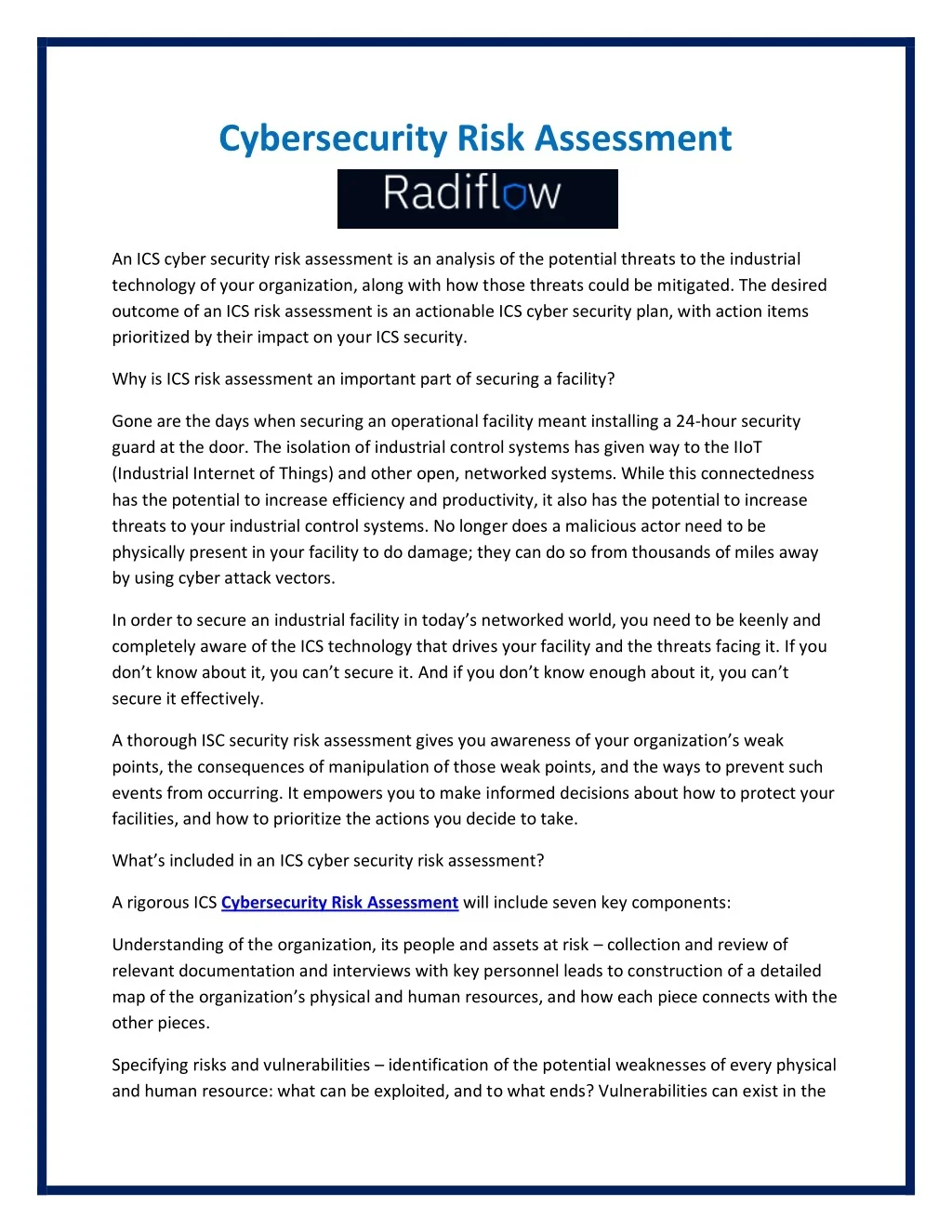 PPT - Cybersecurity Risk Assessment PowerPoint Presentation, free ...