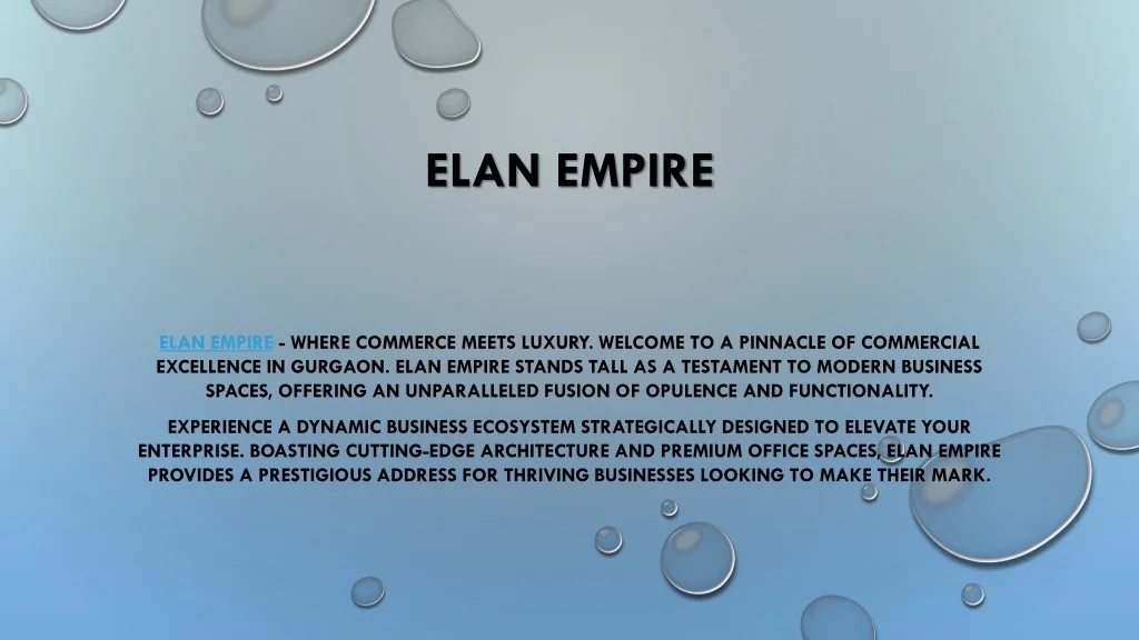 PPT - Elan Empire PowerPoint Presentation, free download - ID:12690062