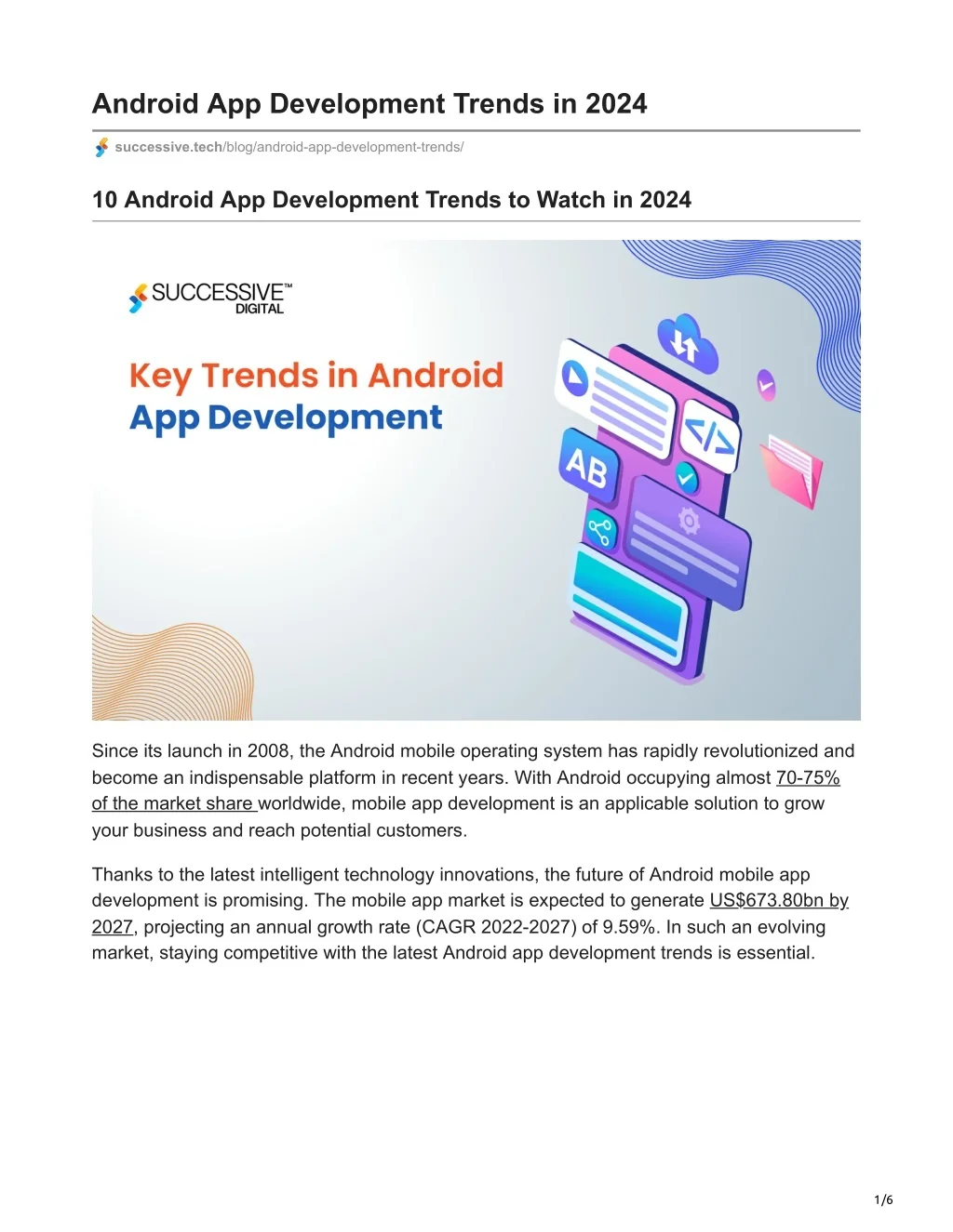 PPT - 10 Android App Development Trends to Watch in 2024 PowerPoint Presentation - ID:12691085