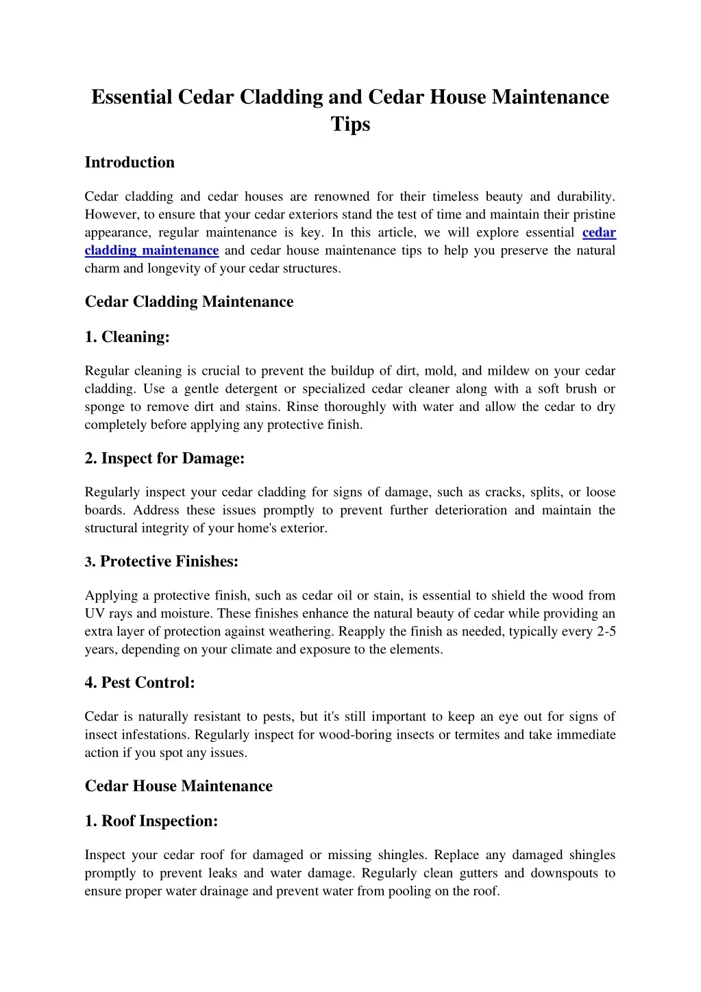 PPT - Essential Cedar Cladding and Cedar House Maintenance Tips ...