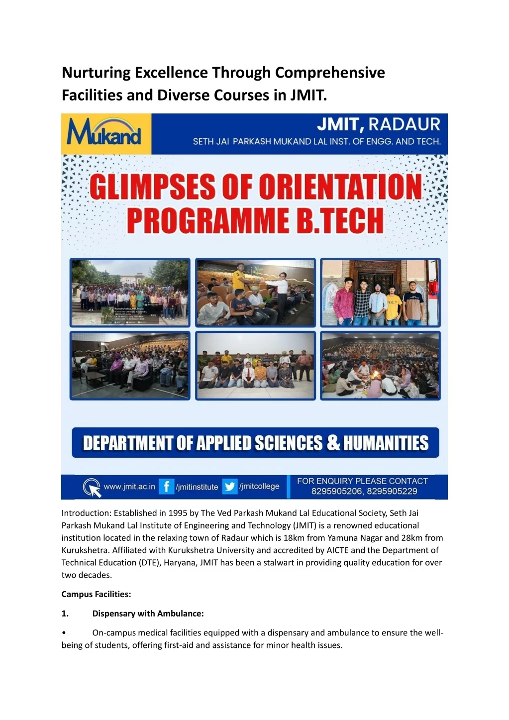 PPT - Nurturing Excellence Through Comprehensive Facilities and Diverse ...