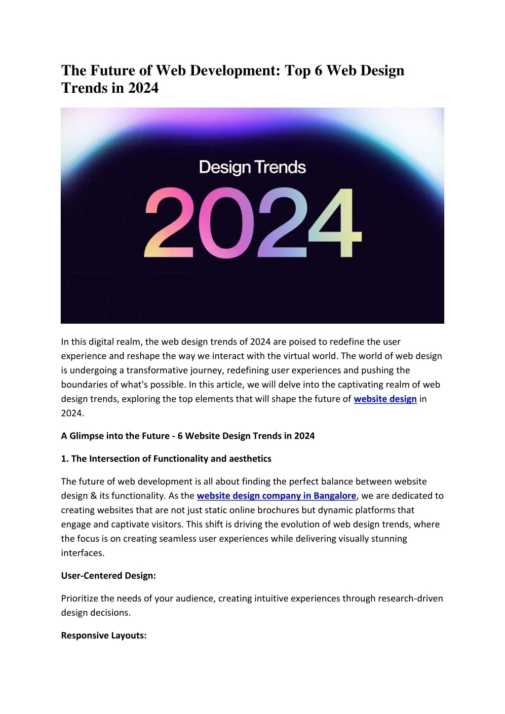 PPT - The Future of Web Development Top 6 Web Design Trends in 2024 ...