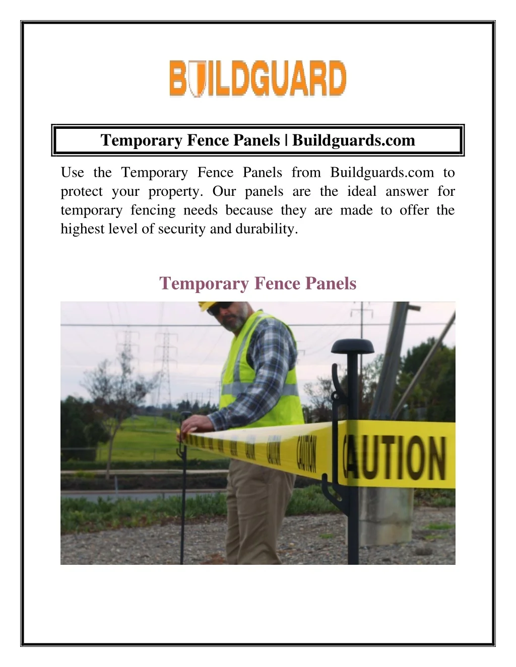 PPT - Temporary Fence Panels Buildguards.com PowerPoint Presentation ...