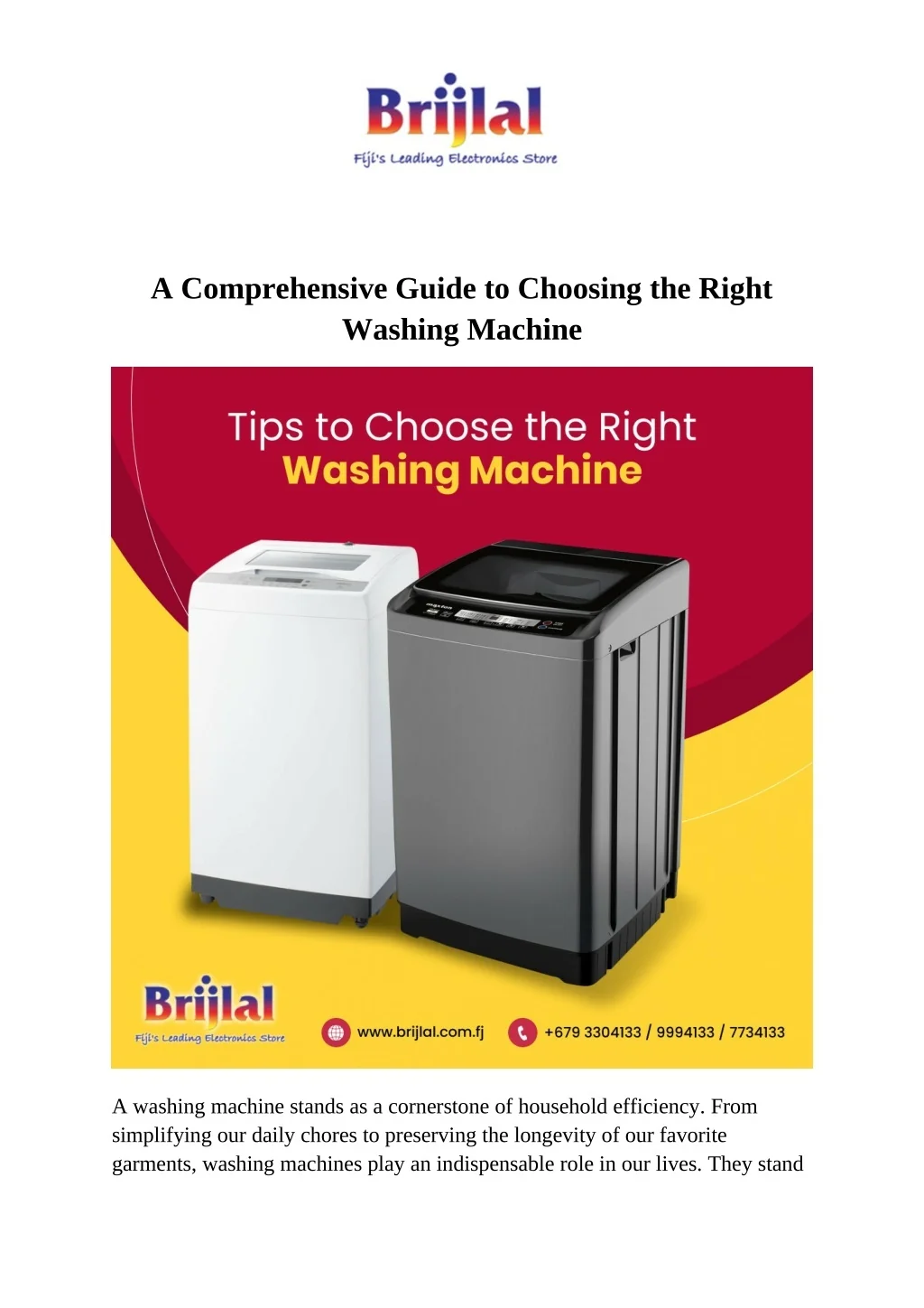 PPT - A Comprehensive Guide to Choosing the Right Washing Machine ...