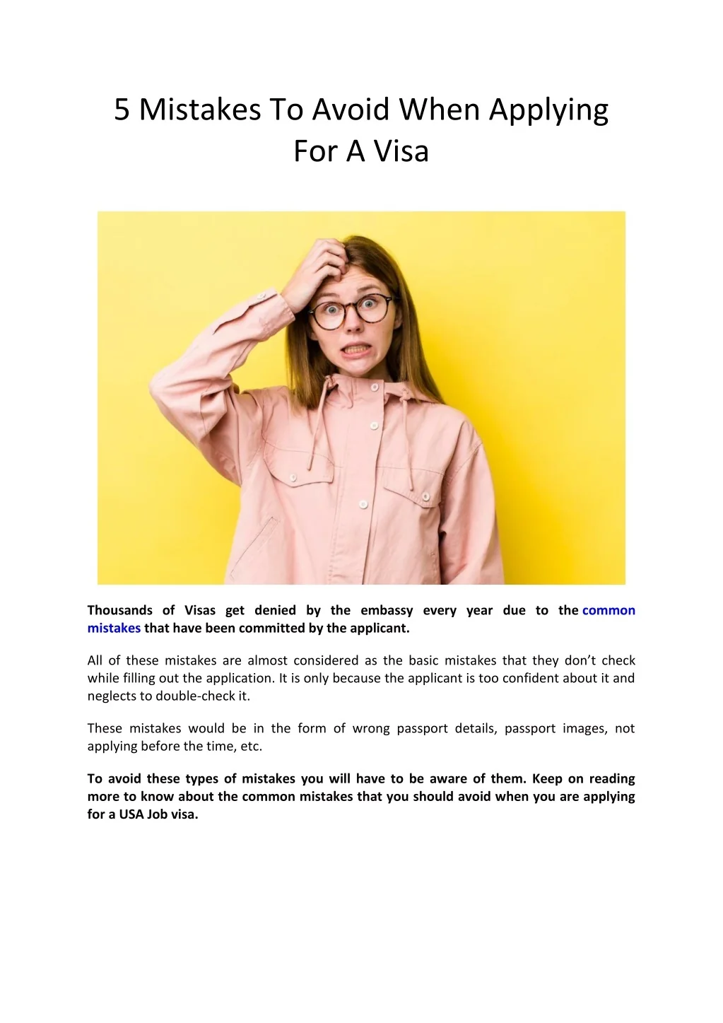 PPT - 5 Mistakes To Avoid When Applying For A Visa PowerPoint Presentation - ID:12694409