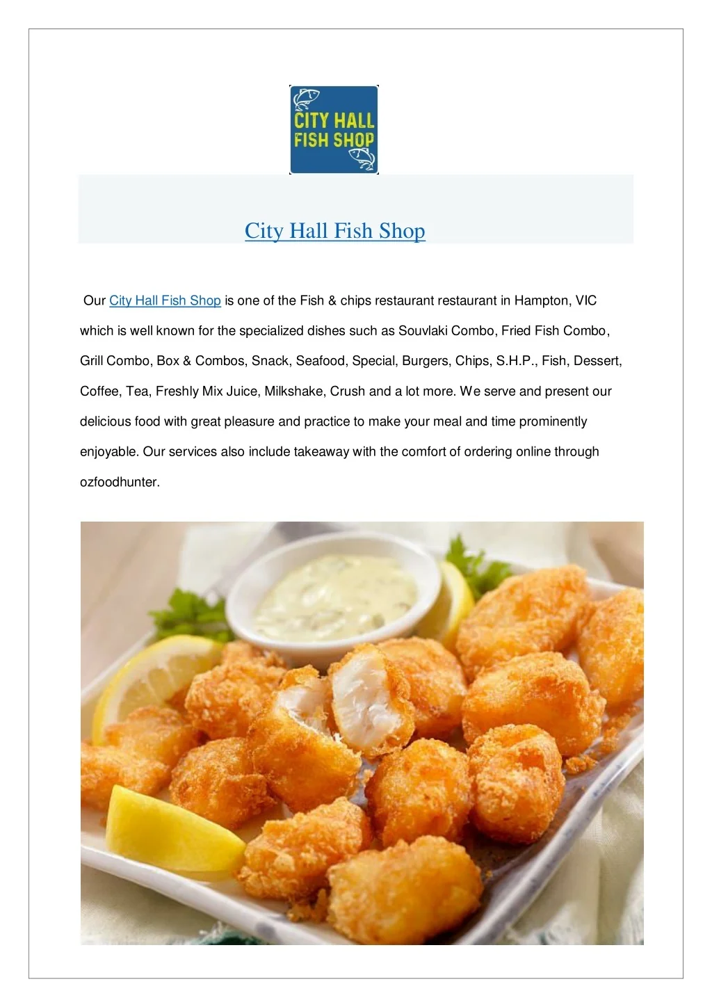 PPT - City Hall Fish Shop PowerPoint Presentation, free download - ID ...