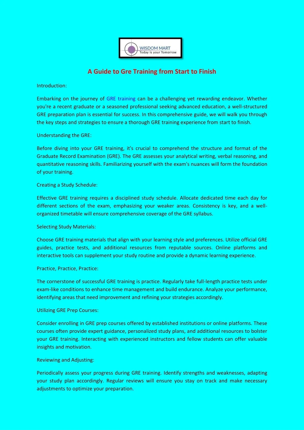 PPT - A Guide to Gre Training from Start to Finish PowerPoint ...
