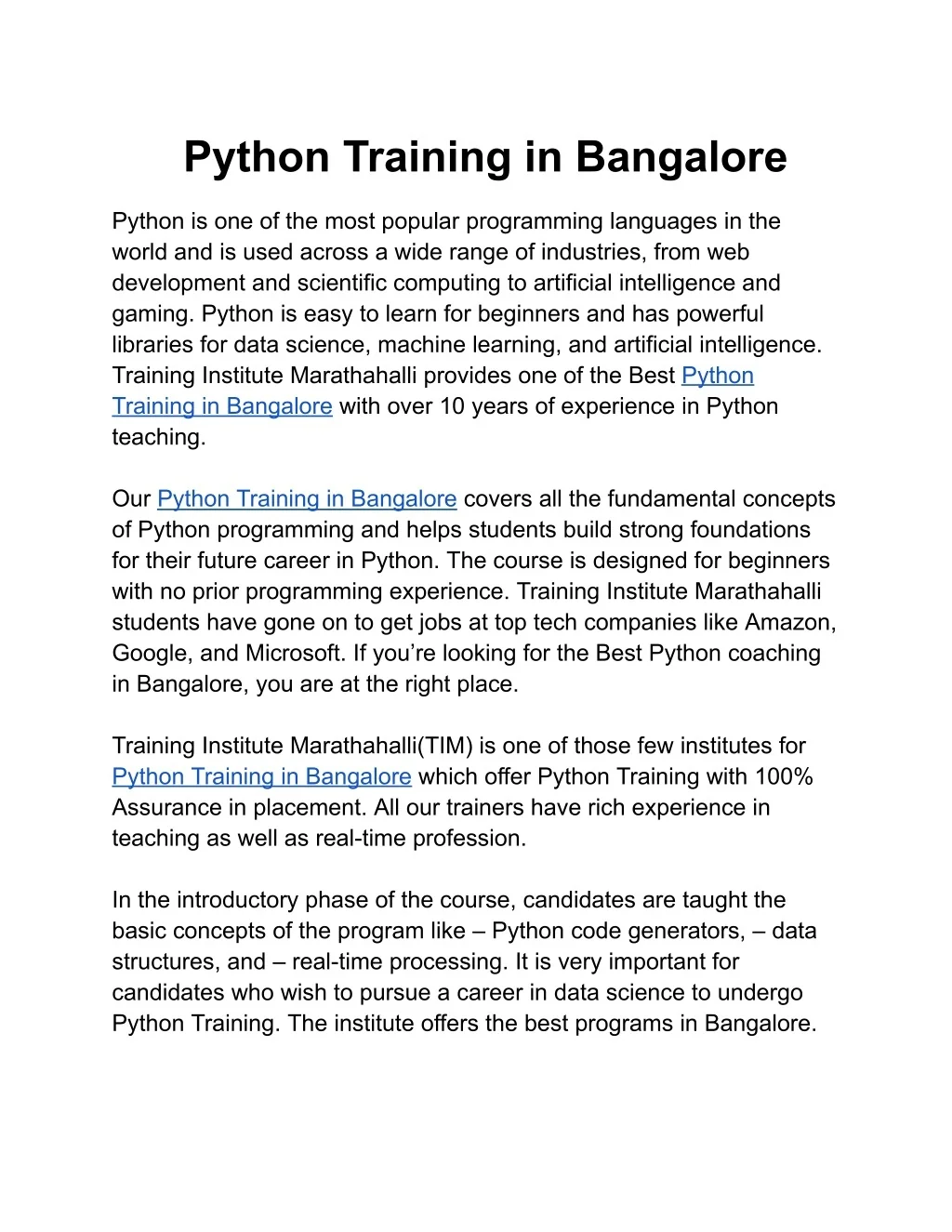 PPT - Python Training in Bangalore PowerPoint Presentation, free download - ID:12702977