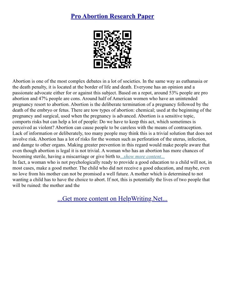 PPT - Pro Abortion Essay PowerPoint Presentation, free download - ID ...