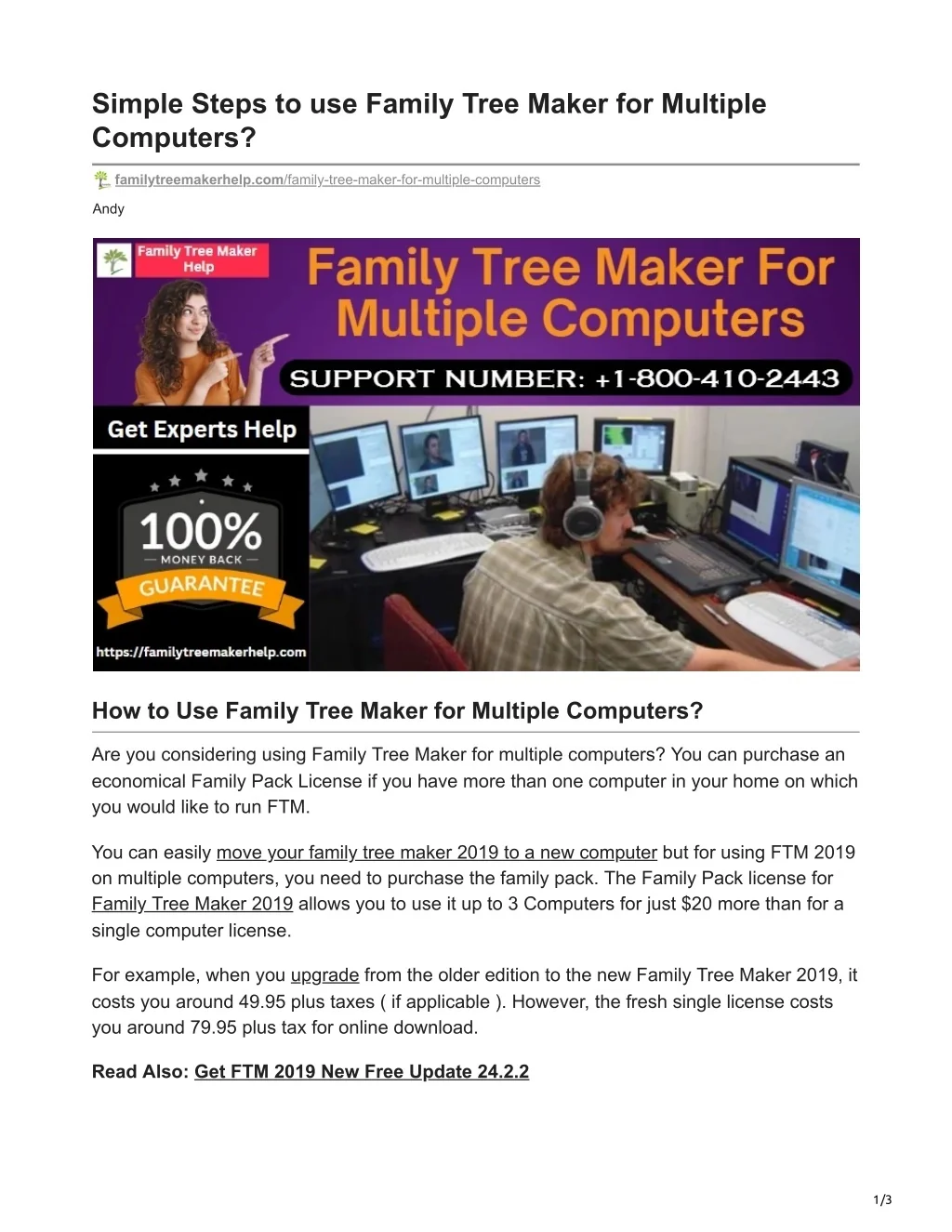 PPT - familytreemakerhelp.com-Simple Steps to use Family Tree Maker for Multiple Computers ...