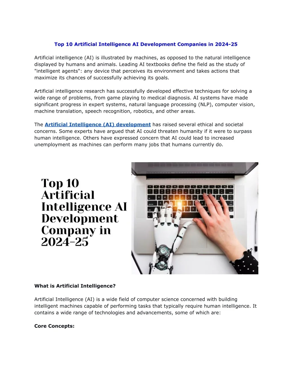 PPT - Top 10 Artificial Intelligence AI Development Companies in 2024 ...