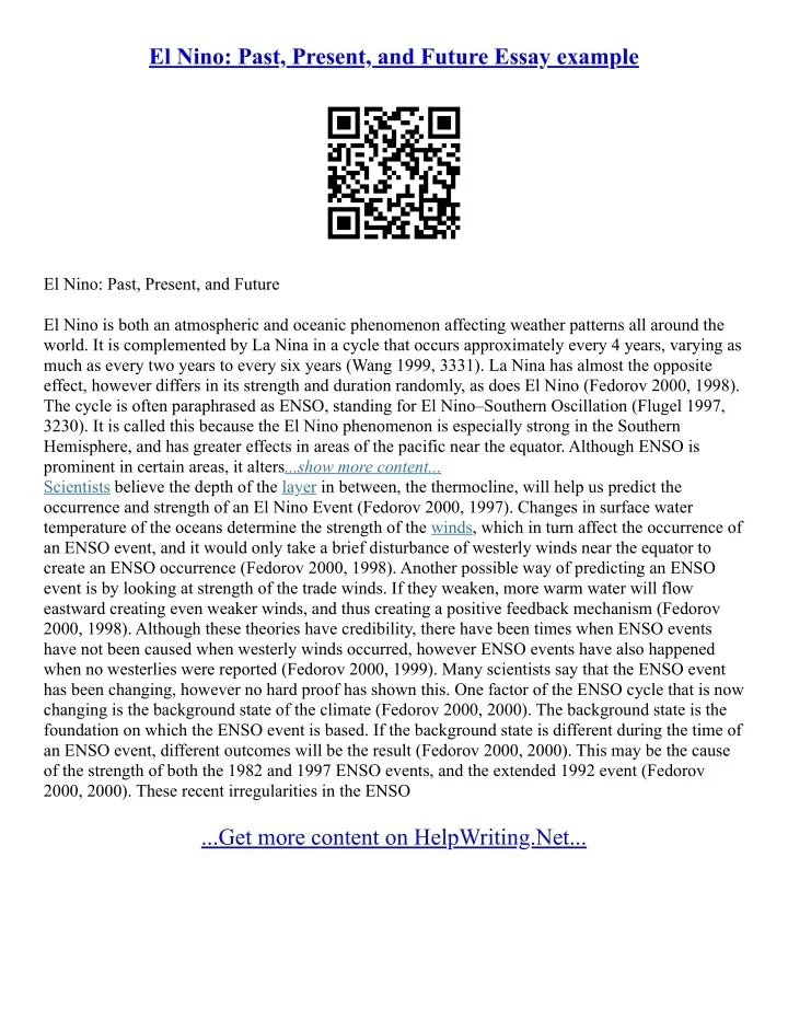 PPT - El Nino Essay PowerPoint Presentation, free download - ID:12709019
