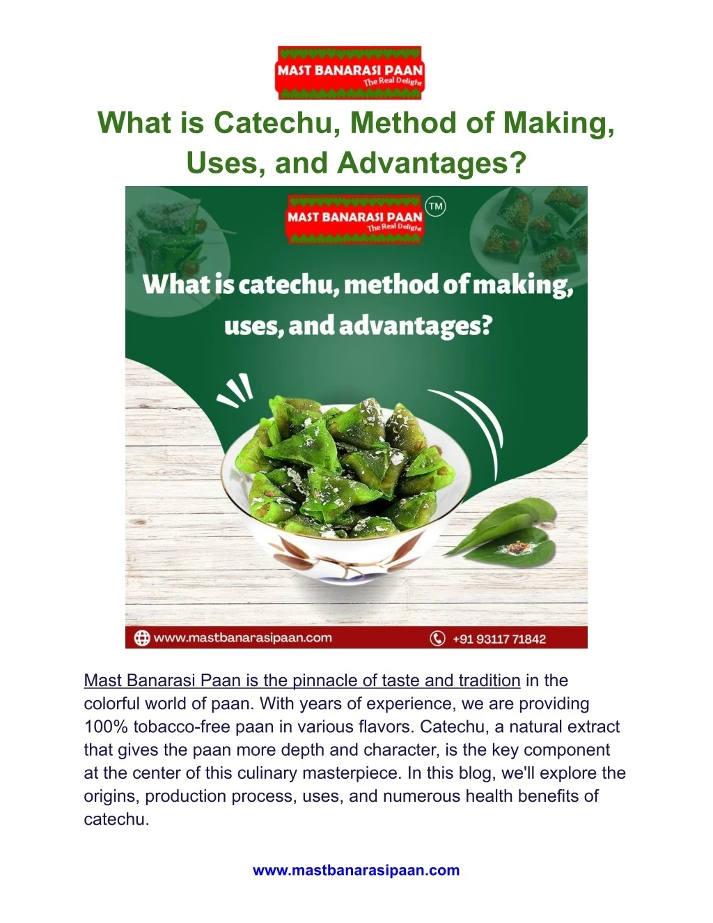 PPT - What is catechu, method of making, uses, and advantages ...