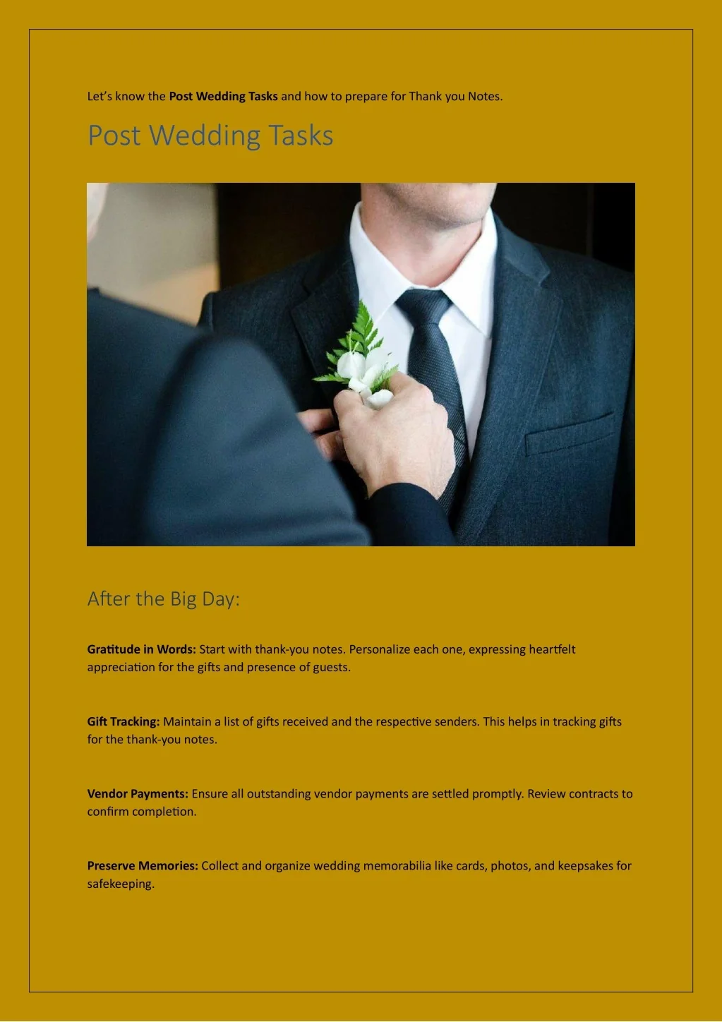 PPT - Guide to Post-Wedding Tasks and Thank-You Notes PowerPoint ...
