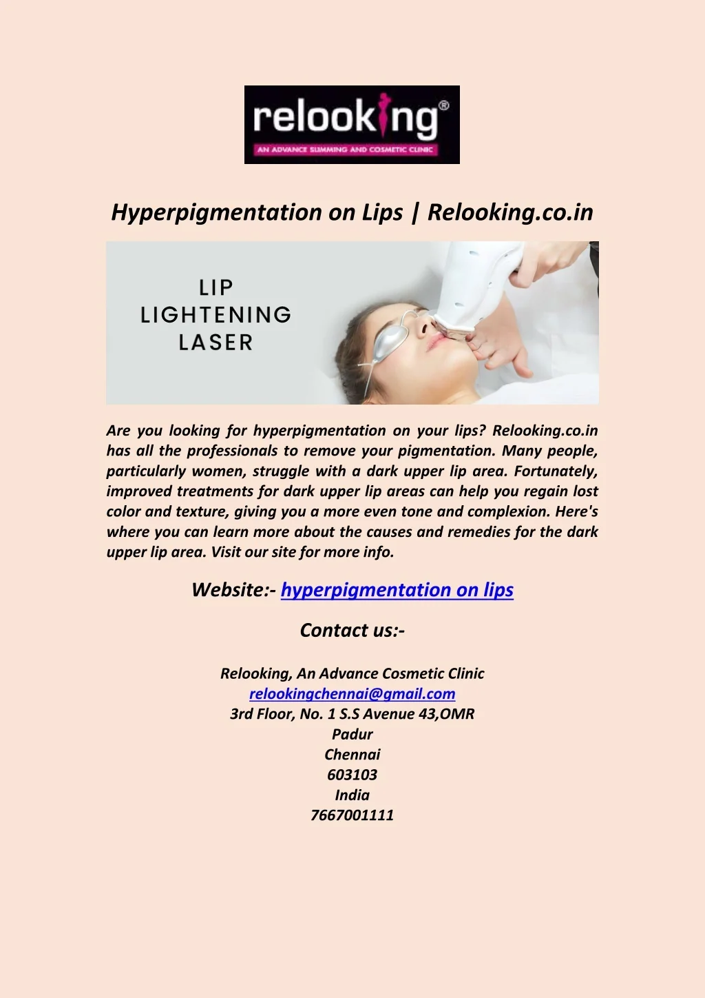 PPT - Hyperpigmentation on Lips Relooking.co.in PowerPoint Presentation ...