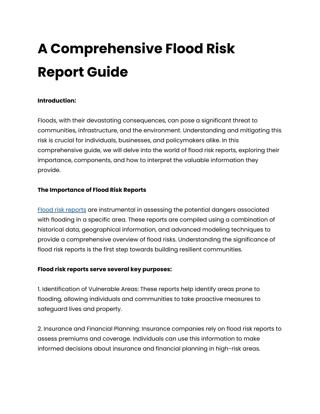 PPT - A Comprehensive Flood Risk Report Guide PowerPoint Presentation ...