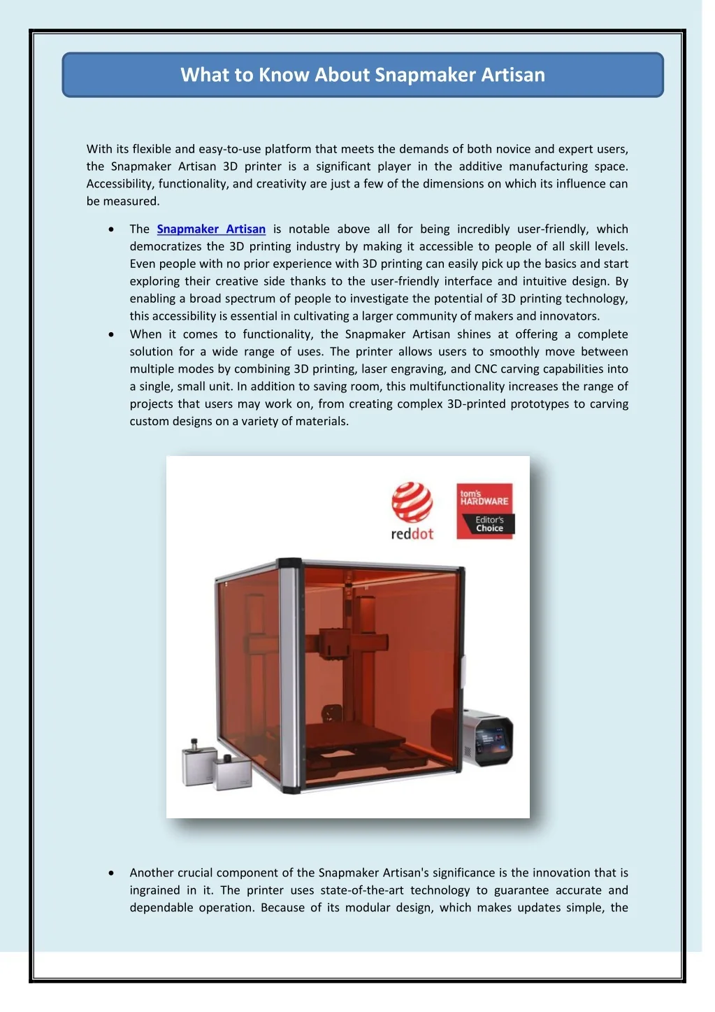 PPT - What to Know About Snapmaker Artisan PowerPoint Presentation, free download - ID:12716096