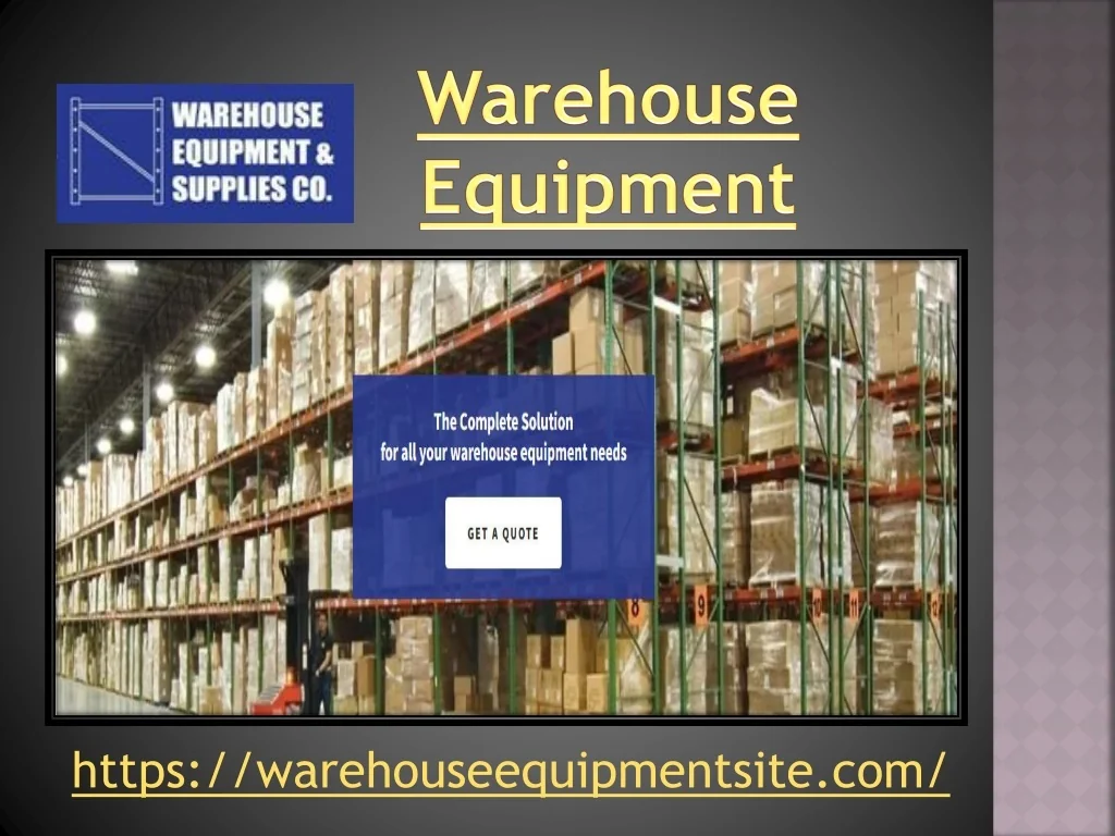 PPT - Warehouse Equipment PPT PowerPoint Presentation, free download ...