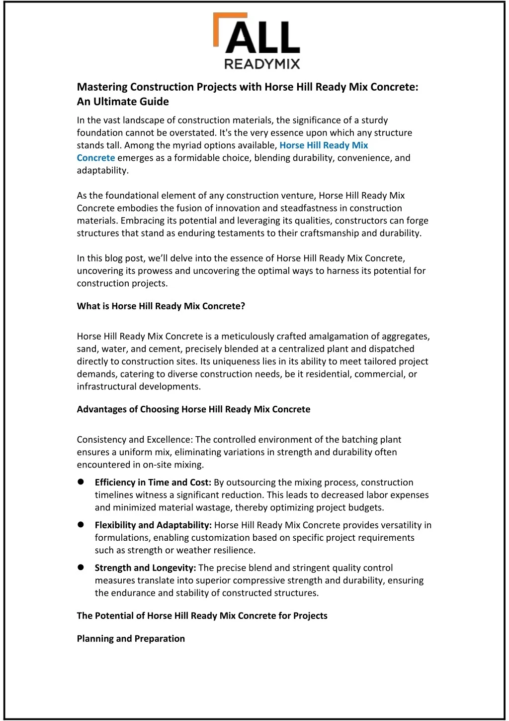 PPT - Mastering Construction Projects with Horse Hill Ready Mix ...