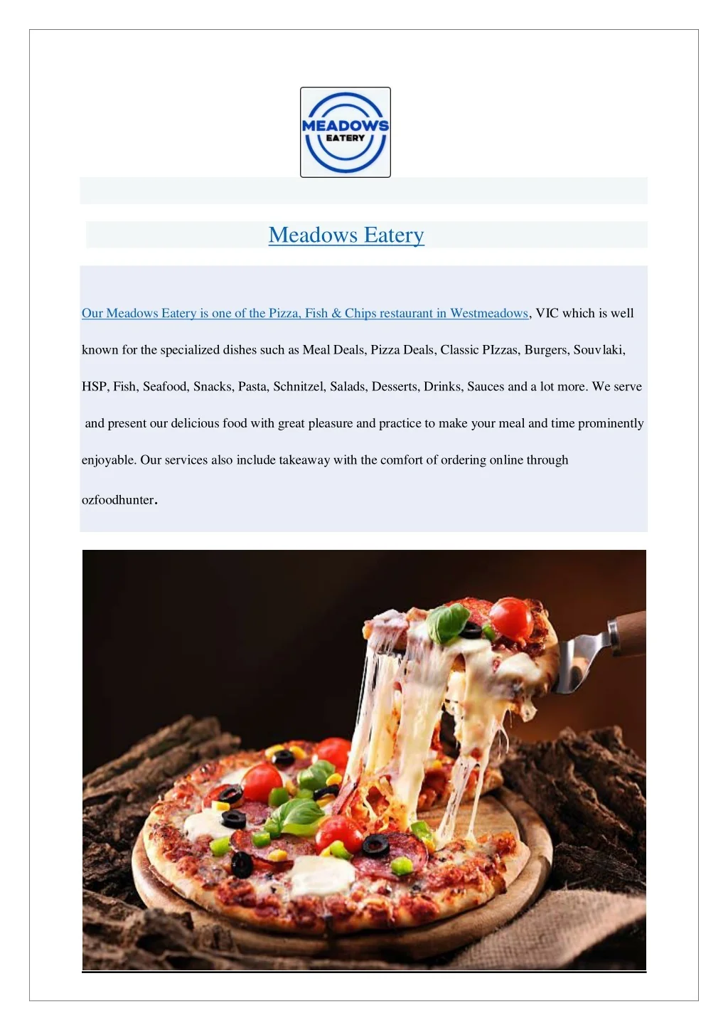 PPT - Meadows Eatery PowerPoint Presentation, free download - ID:12720304