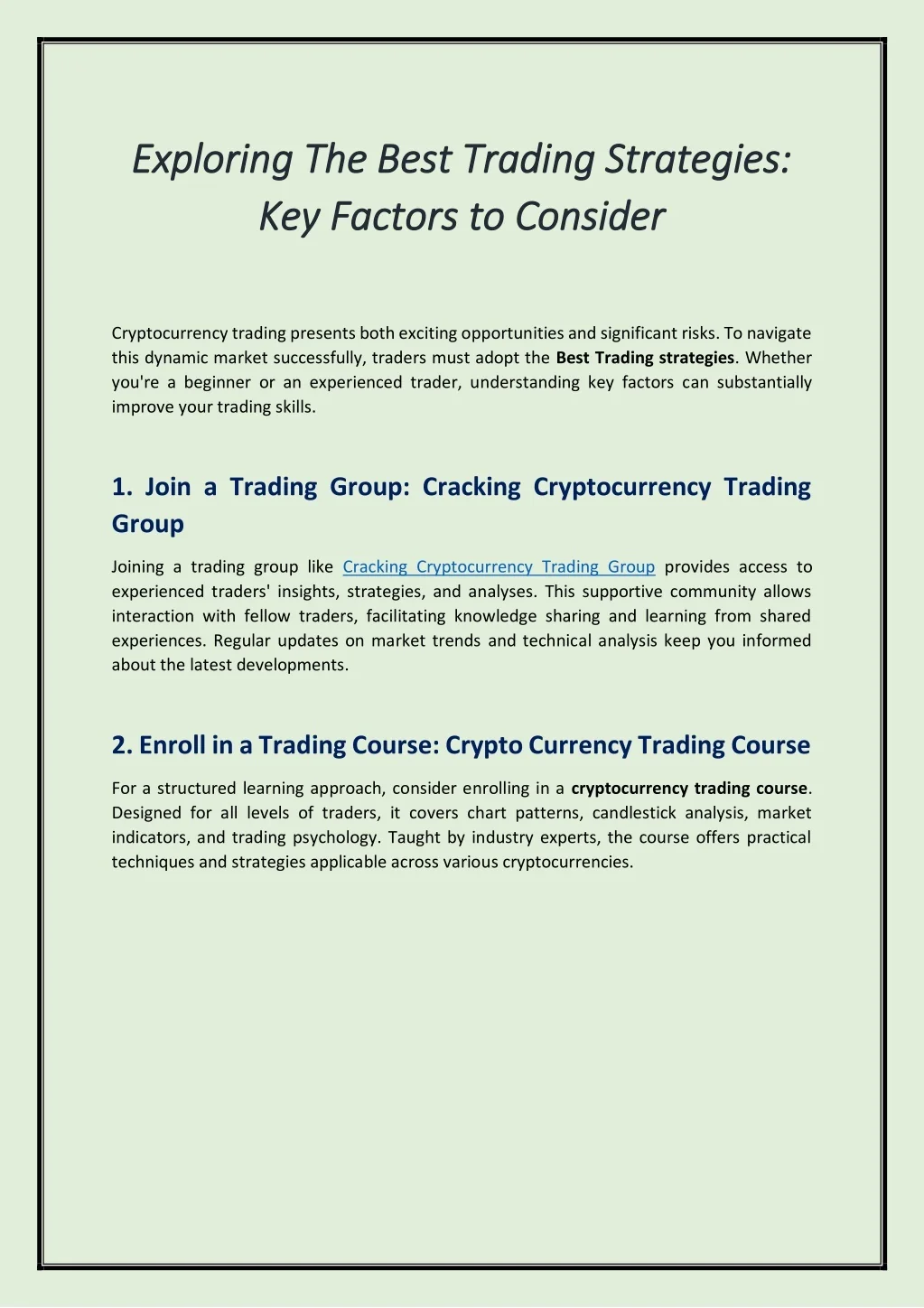 PPT - Exploring The Best Trading Strategies: Key Factors to Consider ...