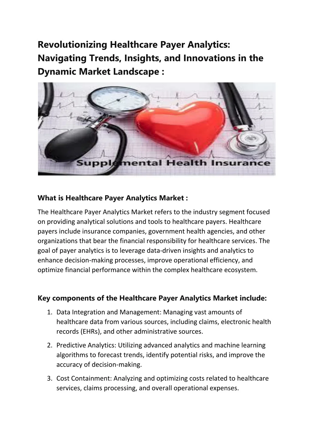 PPT - Healthcare Payer Analytics Market PowerPoint Presentation, free ...