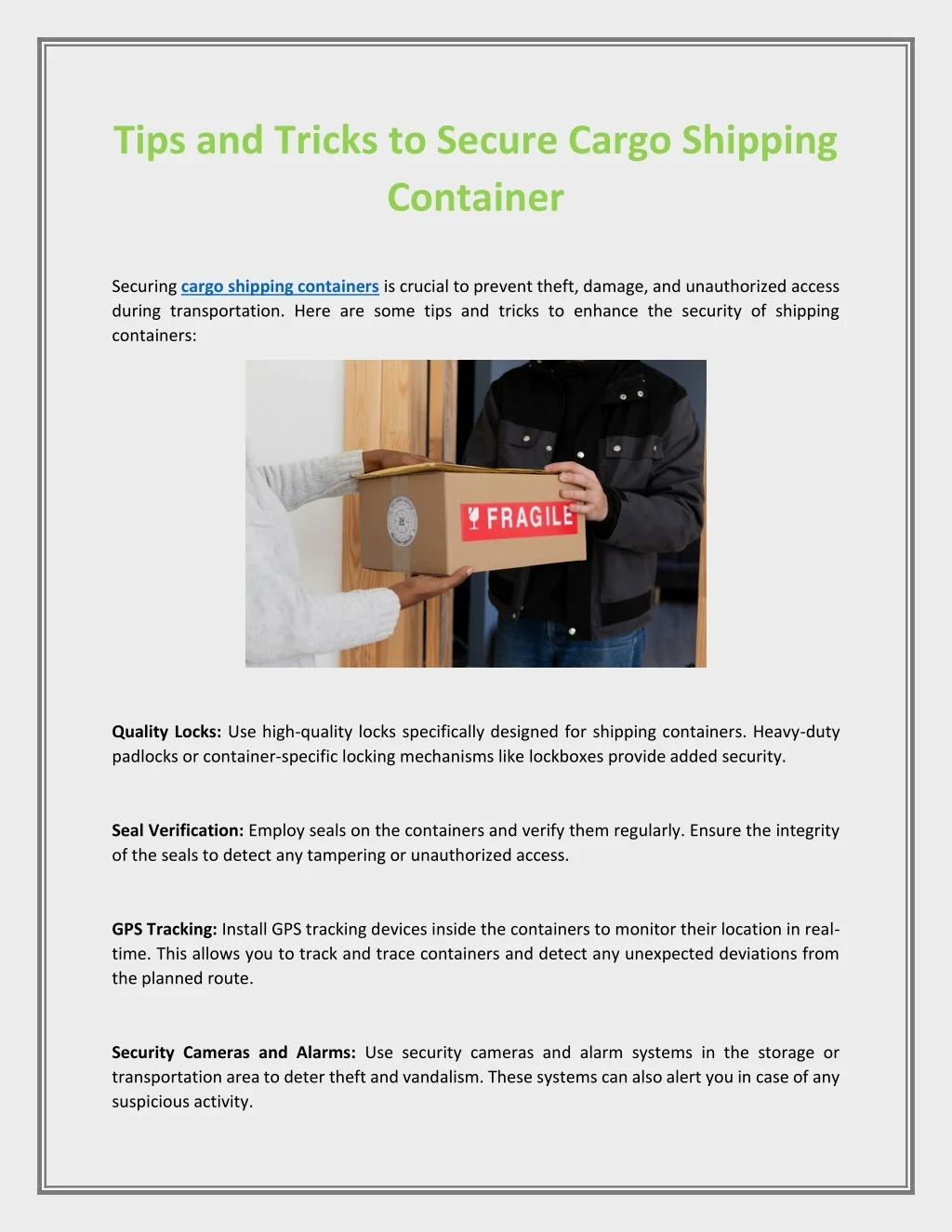 PPT - Tips and Tricks to Secure Cargo Shipping Container PowerPoint ...