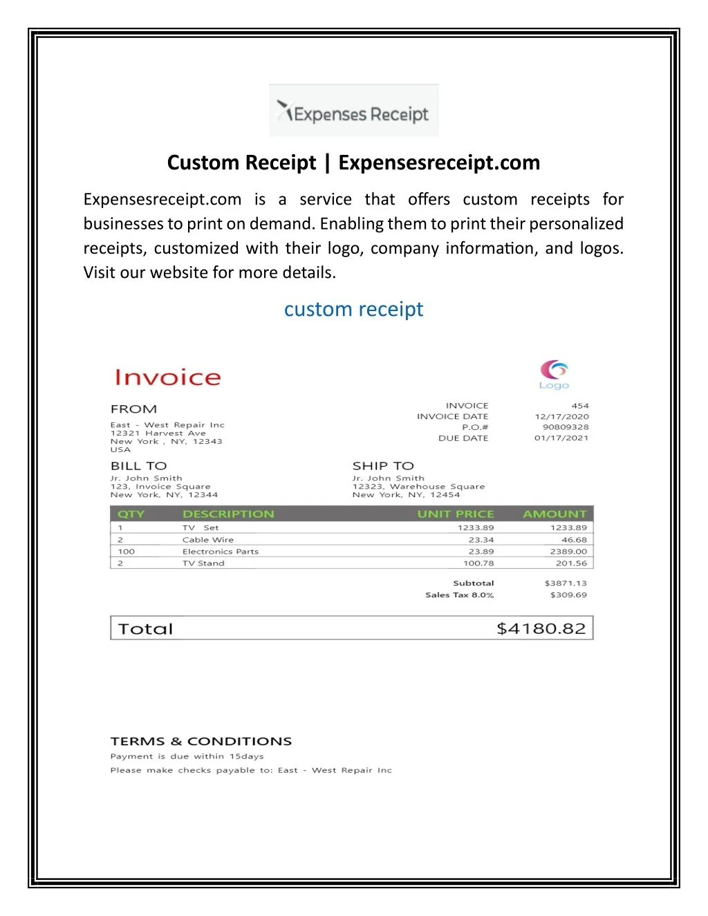 PPT - Custom Receipt Expensesreceipt PowerPoint Presentation, free ...