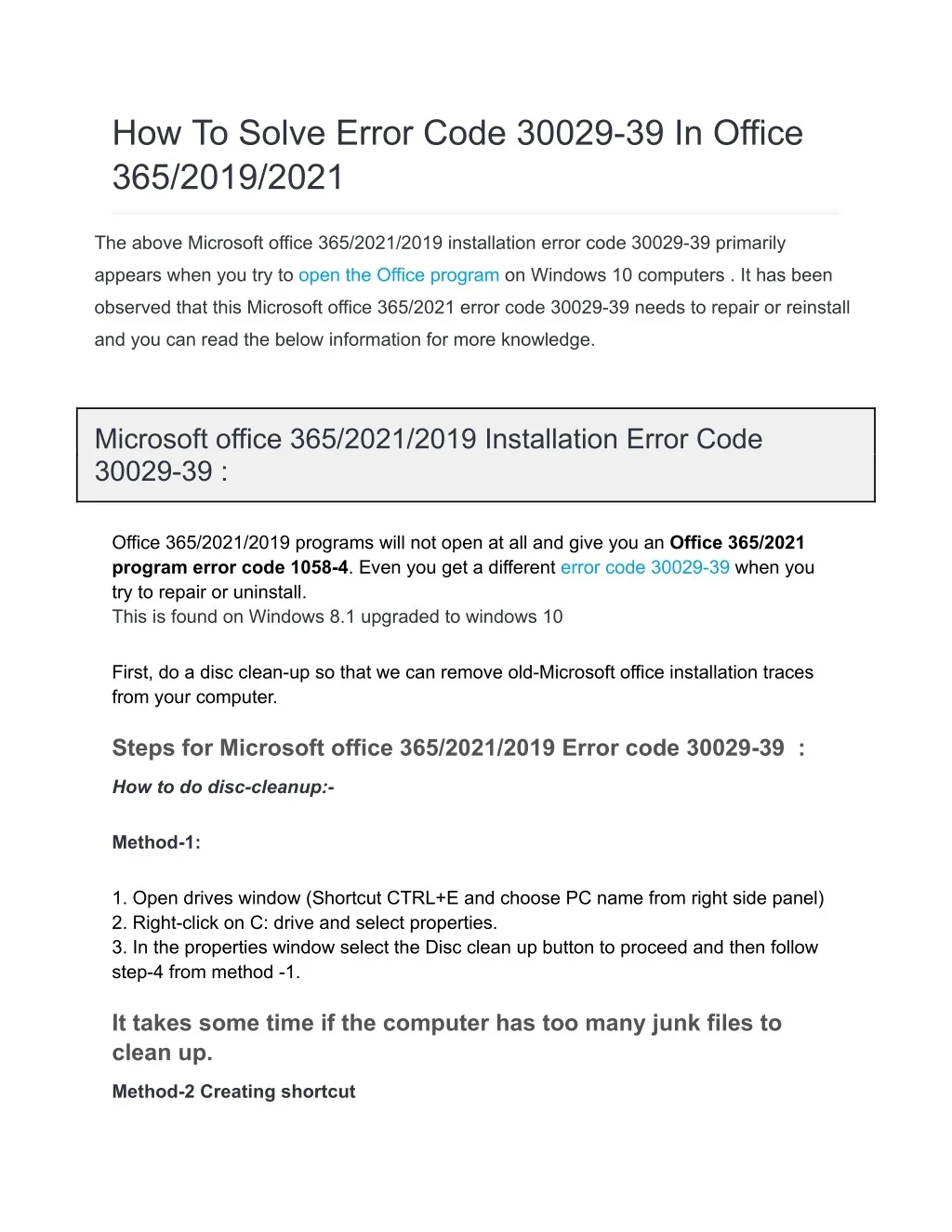 PPT - How To Solve Error Code 30029-39 In Office 365_2019_2021 ...