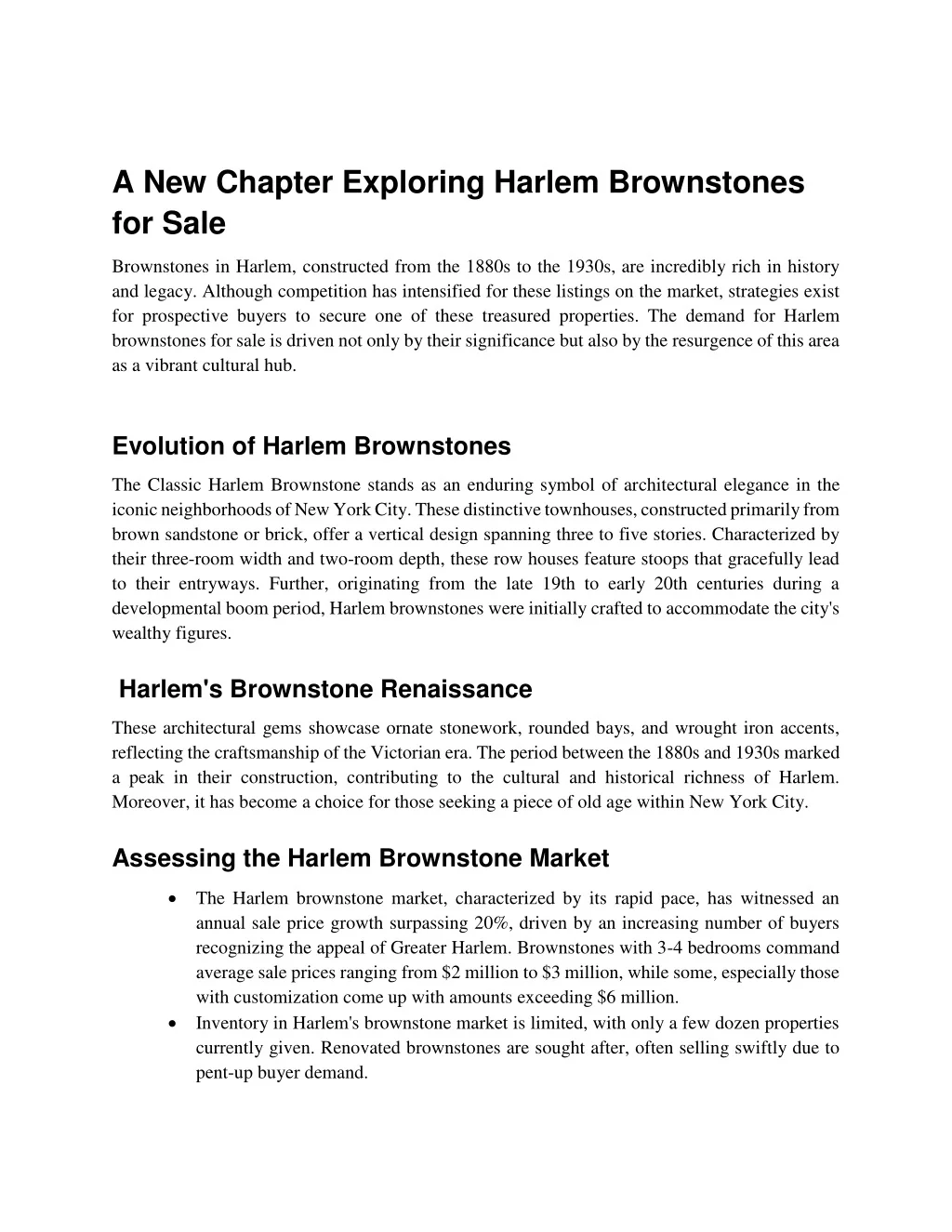 PPT - A New Chapter Exploring Harlem Brownstones for Sale PowerPoint ...