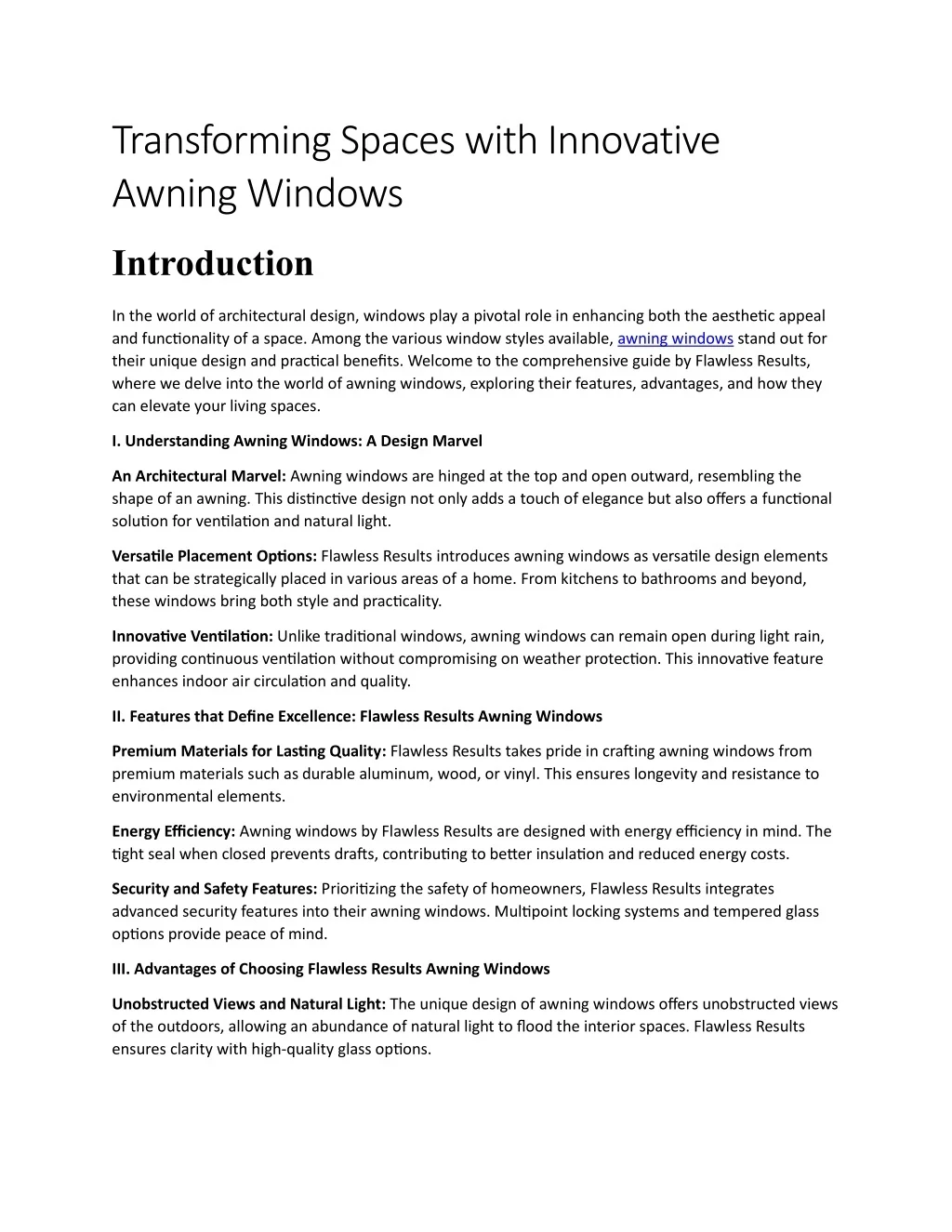 PPT - Transforming Spaces with Innovative Awning Windows PowerPoint ...