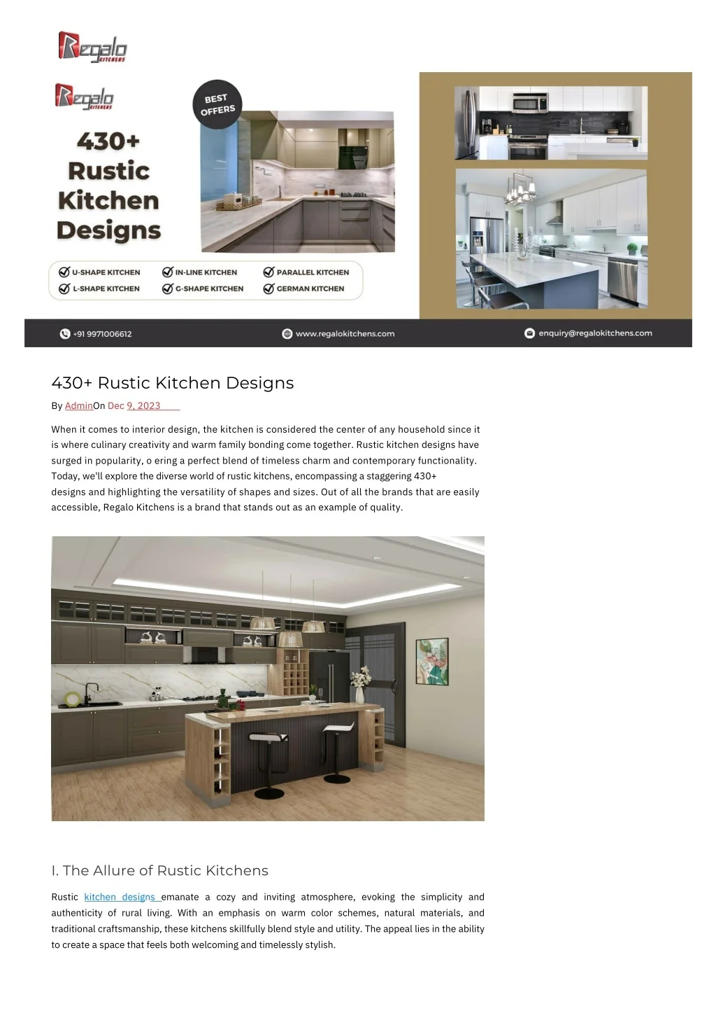 PPT - 430 Rustic Kitchen Designs PowerPoint Presentation, free download ...