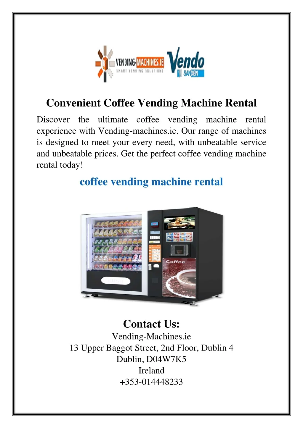 PPT - Convenient Coffee Vending Machine Rental PowerPoint Presentation ...