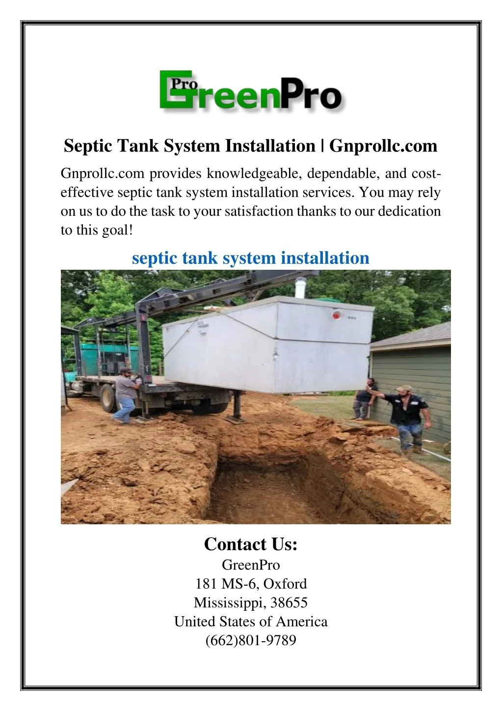 PPT - Septic Tank System Installation | Gnprollc.com PowerPoint ...
