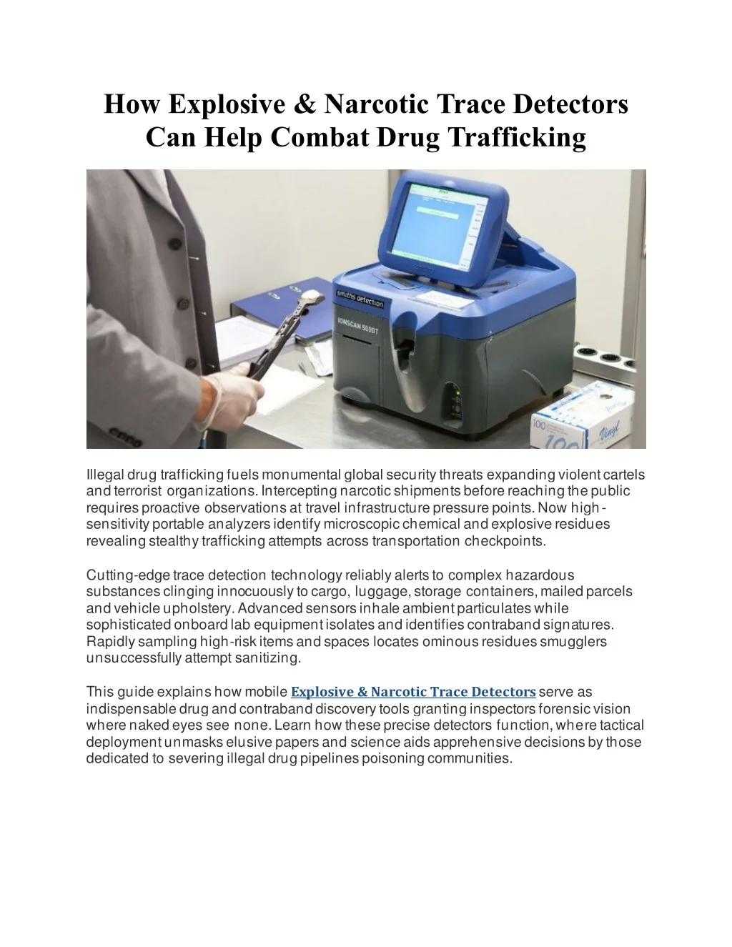 PPT - How Explosive Narcotic Trace Detectors Can Help Combat Drug ...