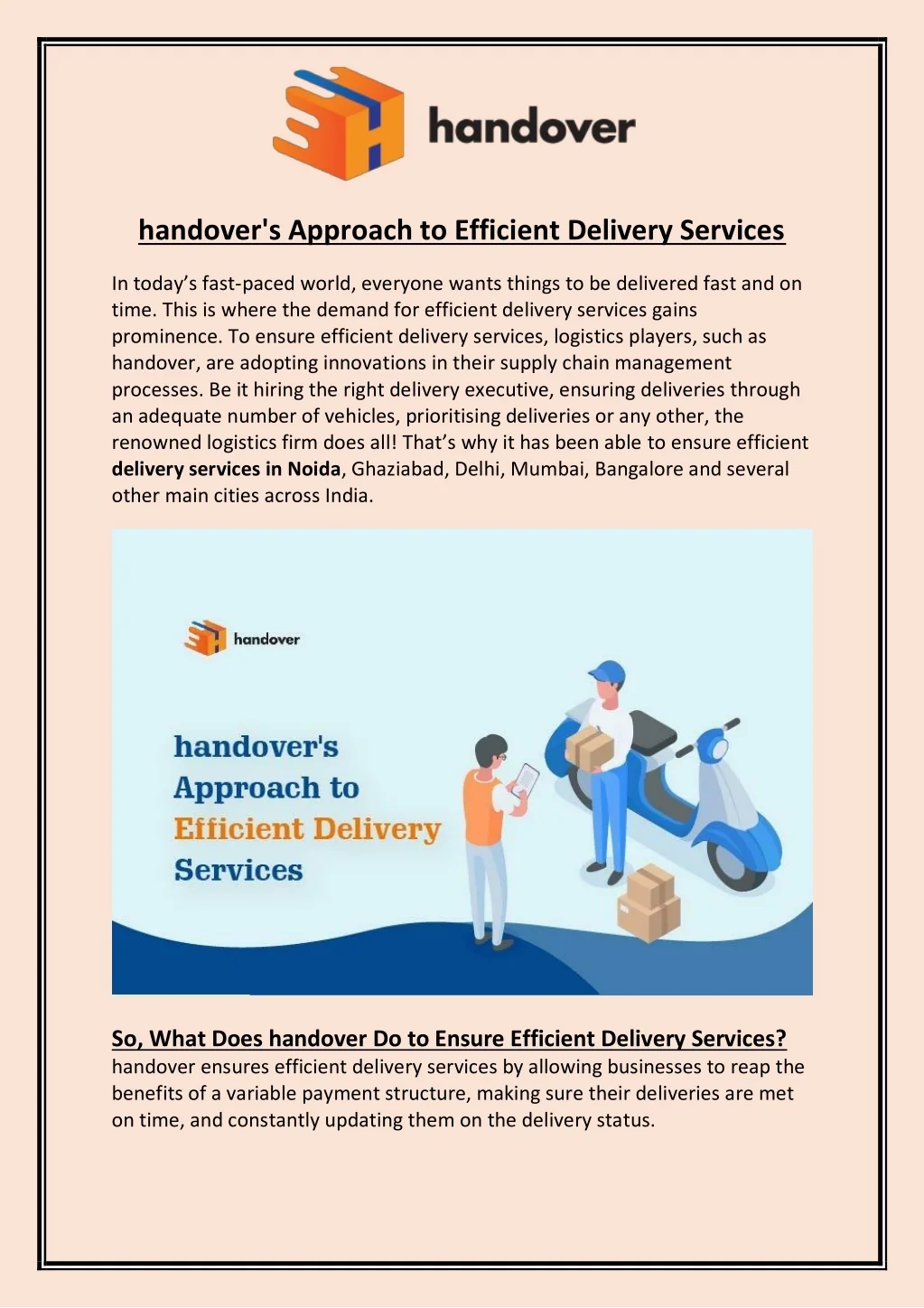 PPT - handover's Approach to Efficient Delivery Services PowerPoint ...